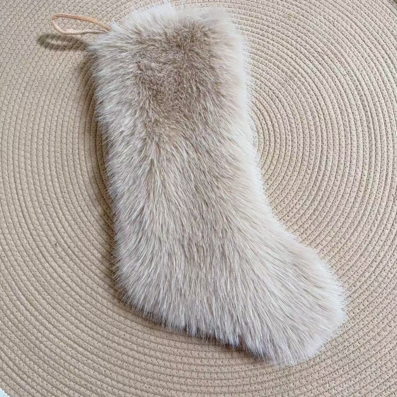 Wznxdo Christmas Rustic Plush Faux Fur Stockings, 18 Inch Luxury Thick ...