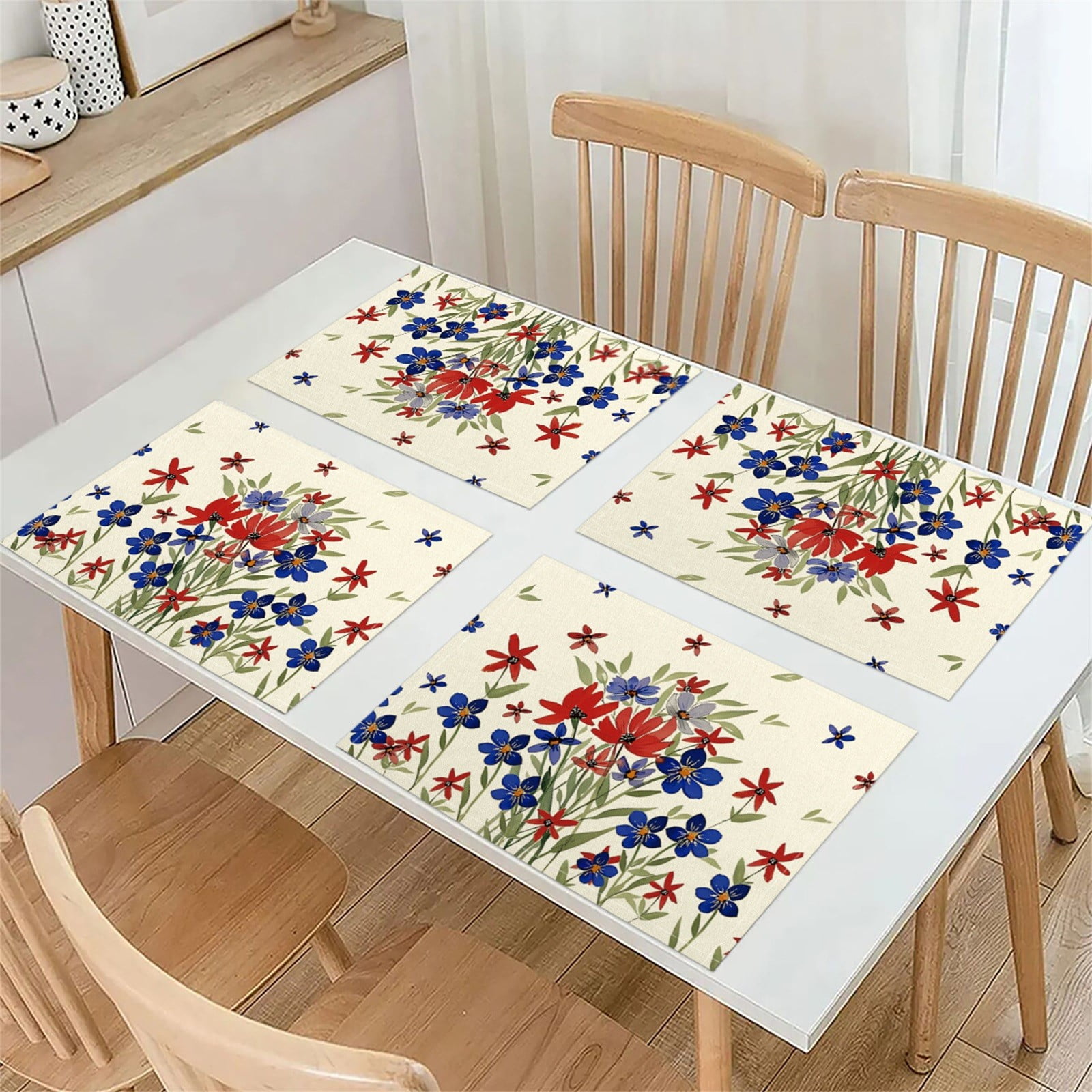 Wzzjkit 4th of July Placemats of 4, 13x18in Memorial Day Independence ...