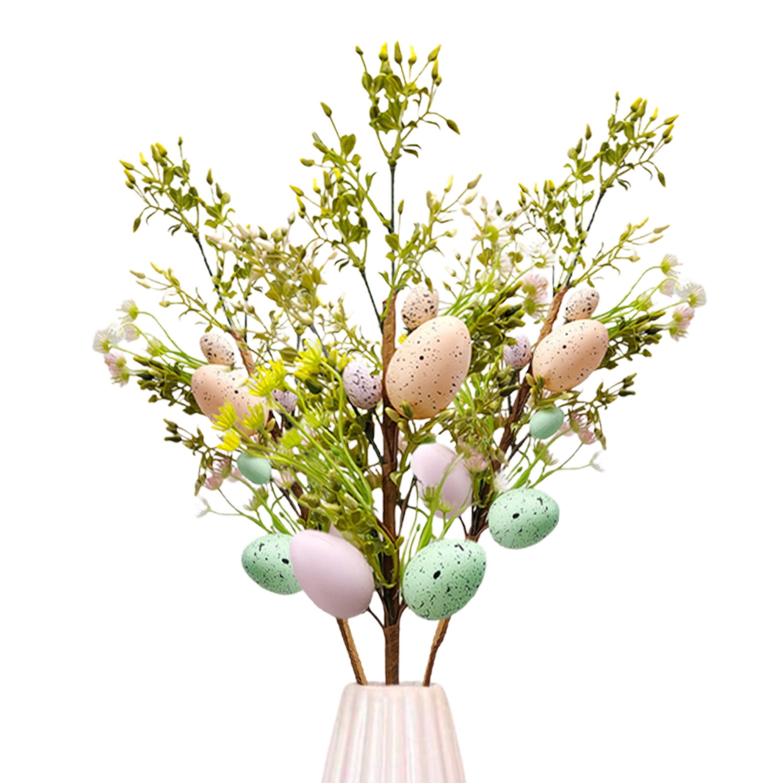 Wzzjkit Artificial Easter Spray Vine with Pastel Easter Eggs and ...