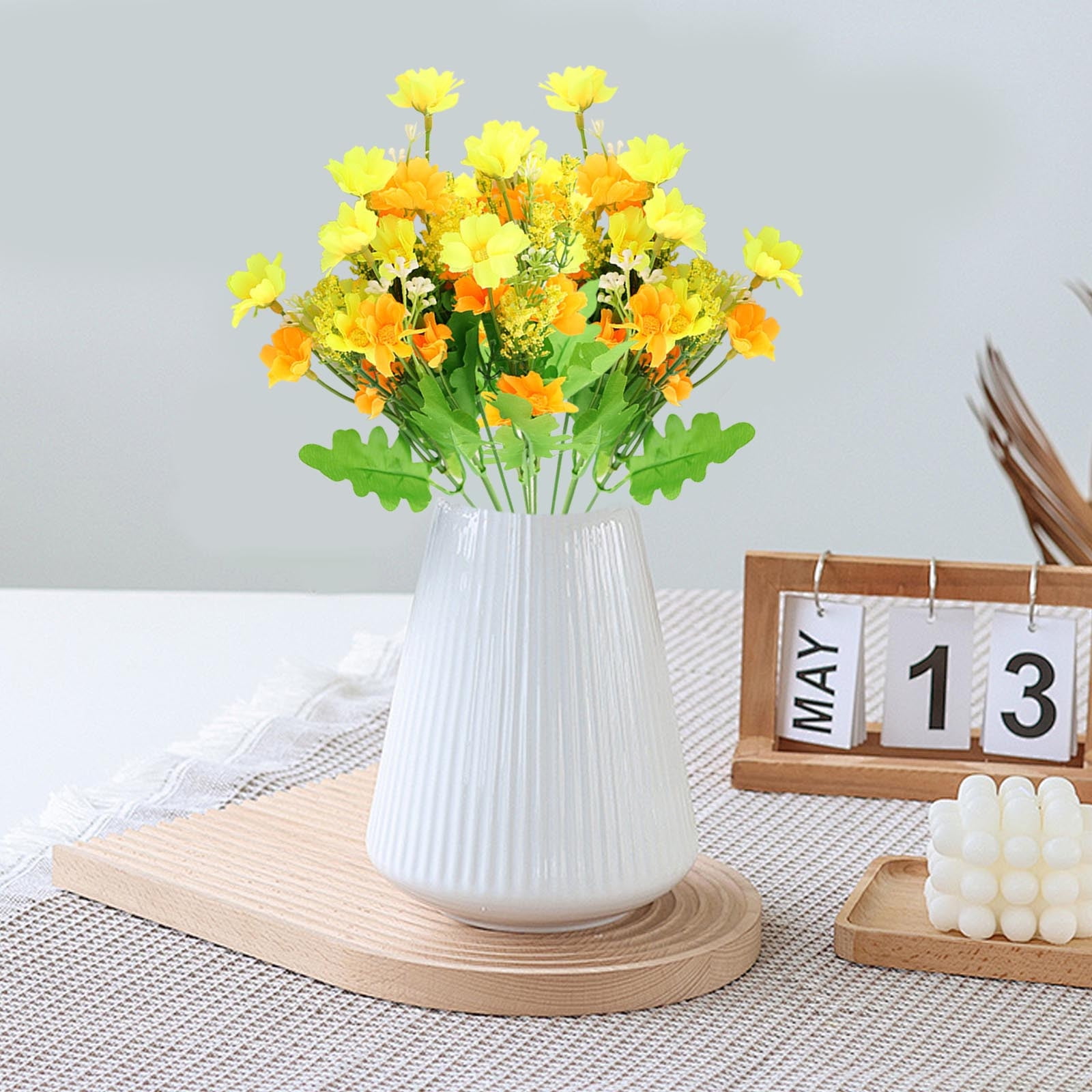 Wzzjkit Artificial Fake Flowers Plant, Look Real Silk Flowers for ...