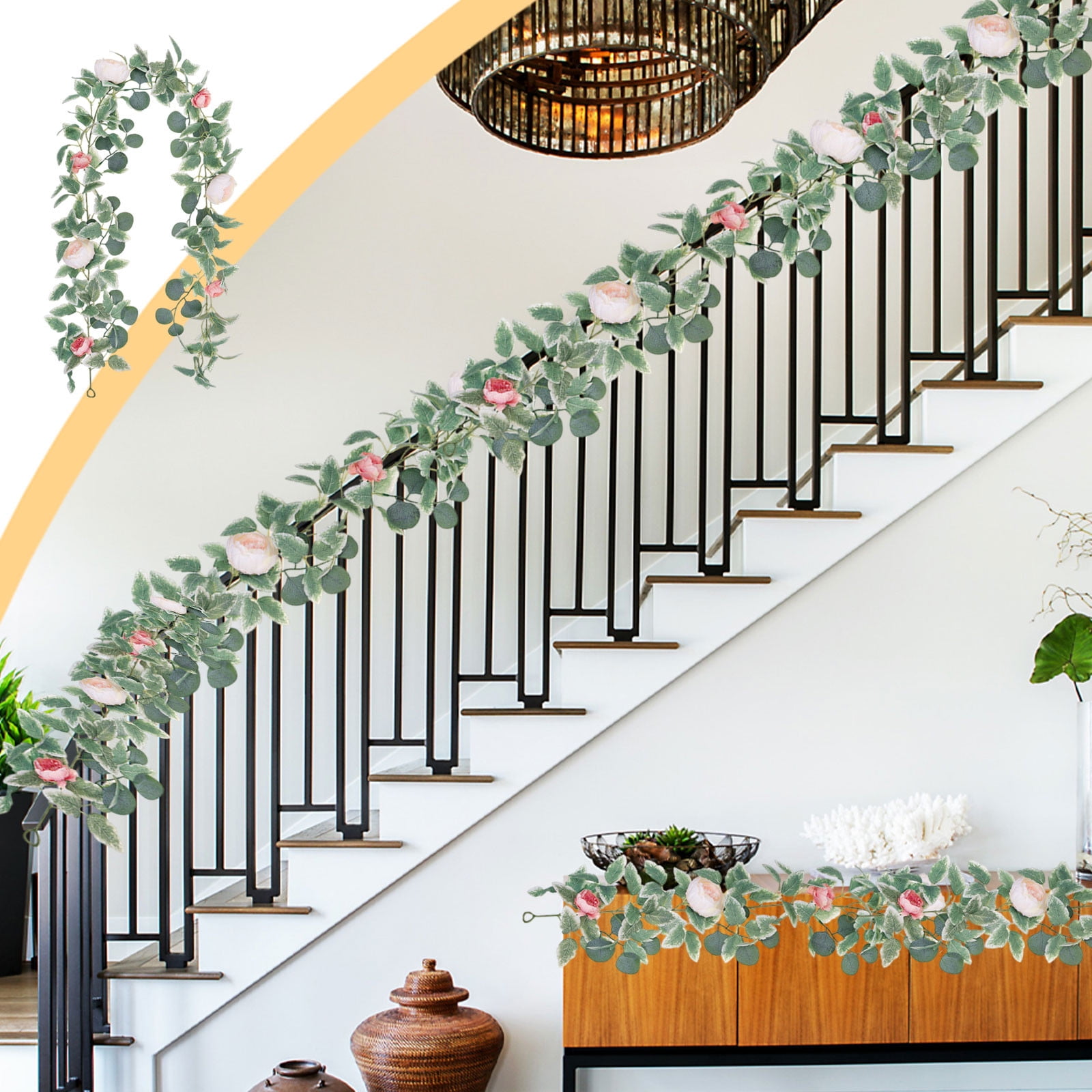 Wzzjkit Artificial Flower Garland, Hanging Flower Garland Rattan Door ...