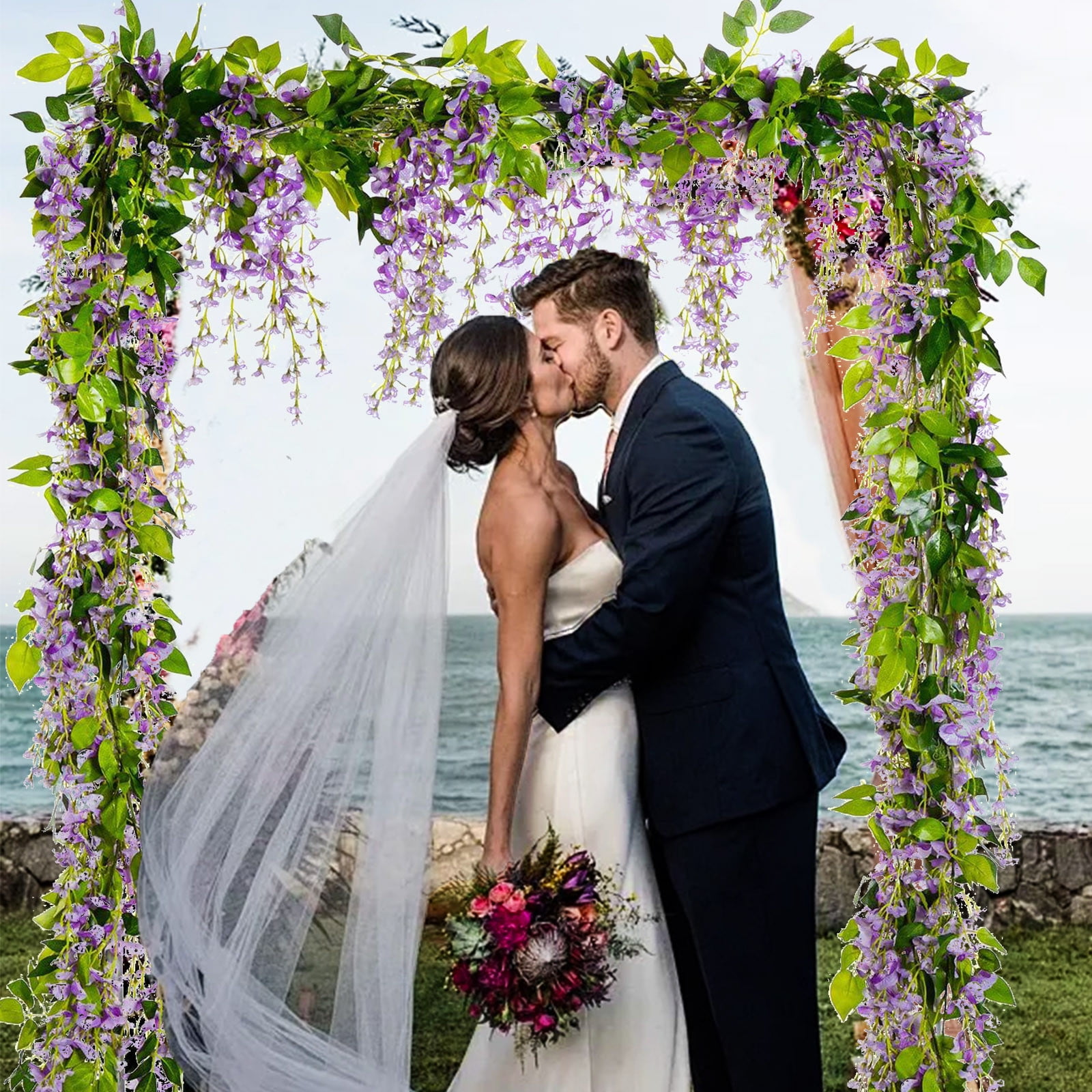 Wzzjkit Artificial Flower Garland, Hanging Flower Garland Rattan Door ...