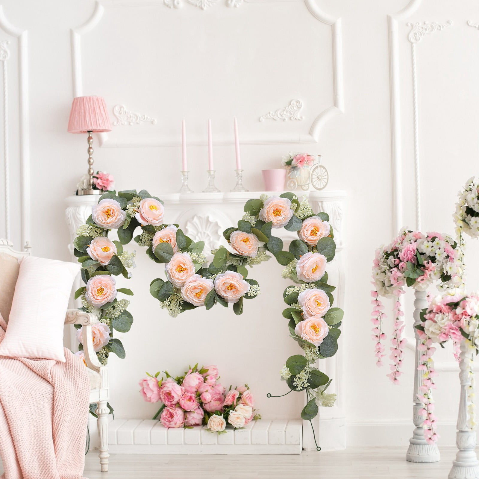 Wzzjkit Artificial Flowers Garland, Spring Garland Vintage Fake Flower ...