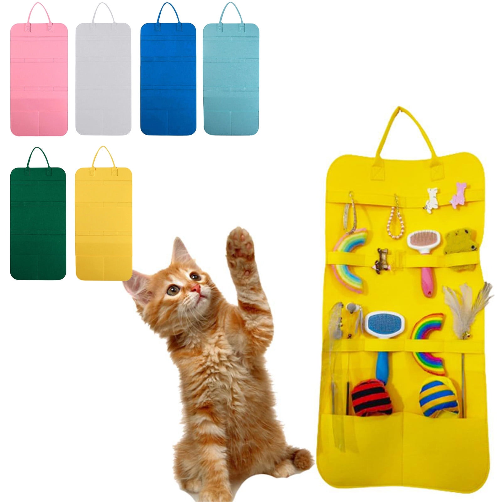 Wzzjkit Cats Teaser Felting Storage Bag Snack Organizer, Foldable Wall ...