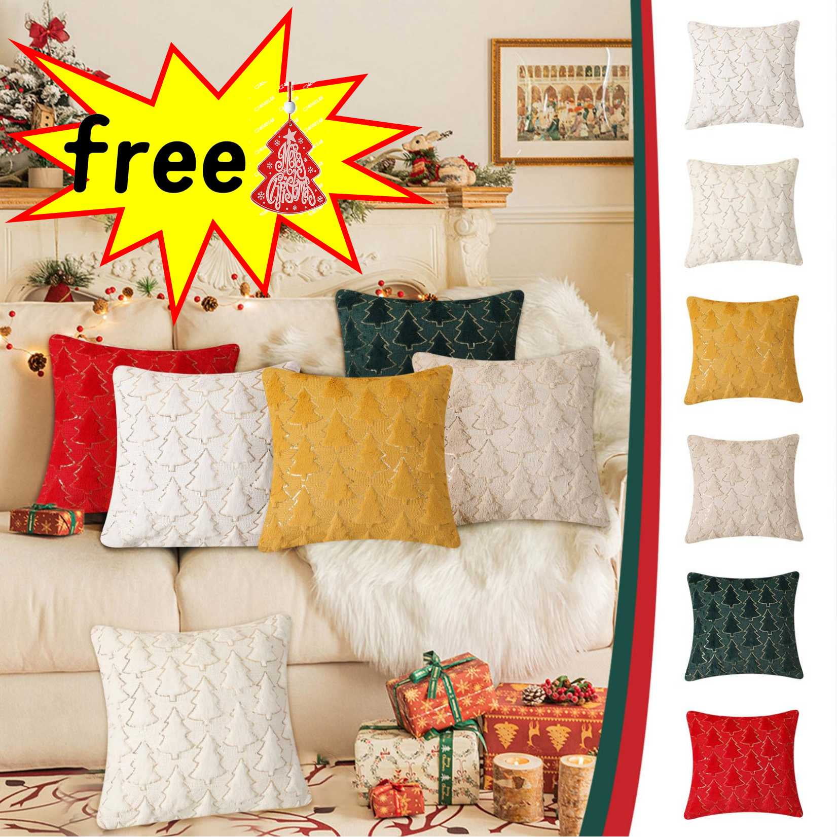 Wzzjkit Christmas Pillow Covers, 20x20inch Soft Plush Snowflake ...