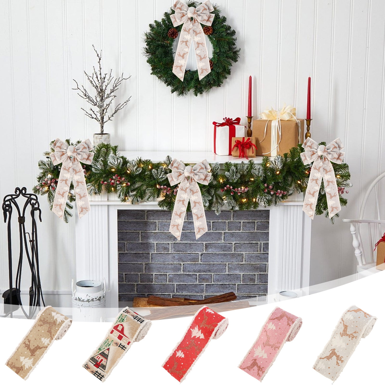 Wzzjkit Christmas Ribbon Present Snowflake Ribbon Small Christmas Wired ...