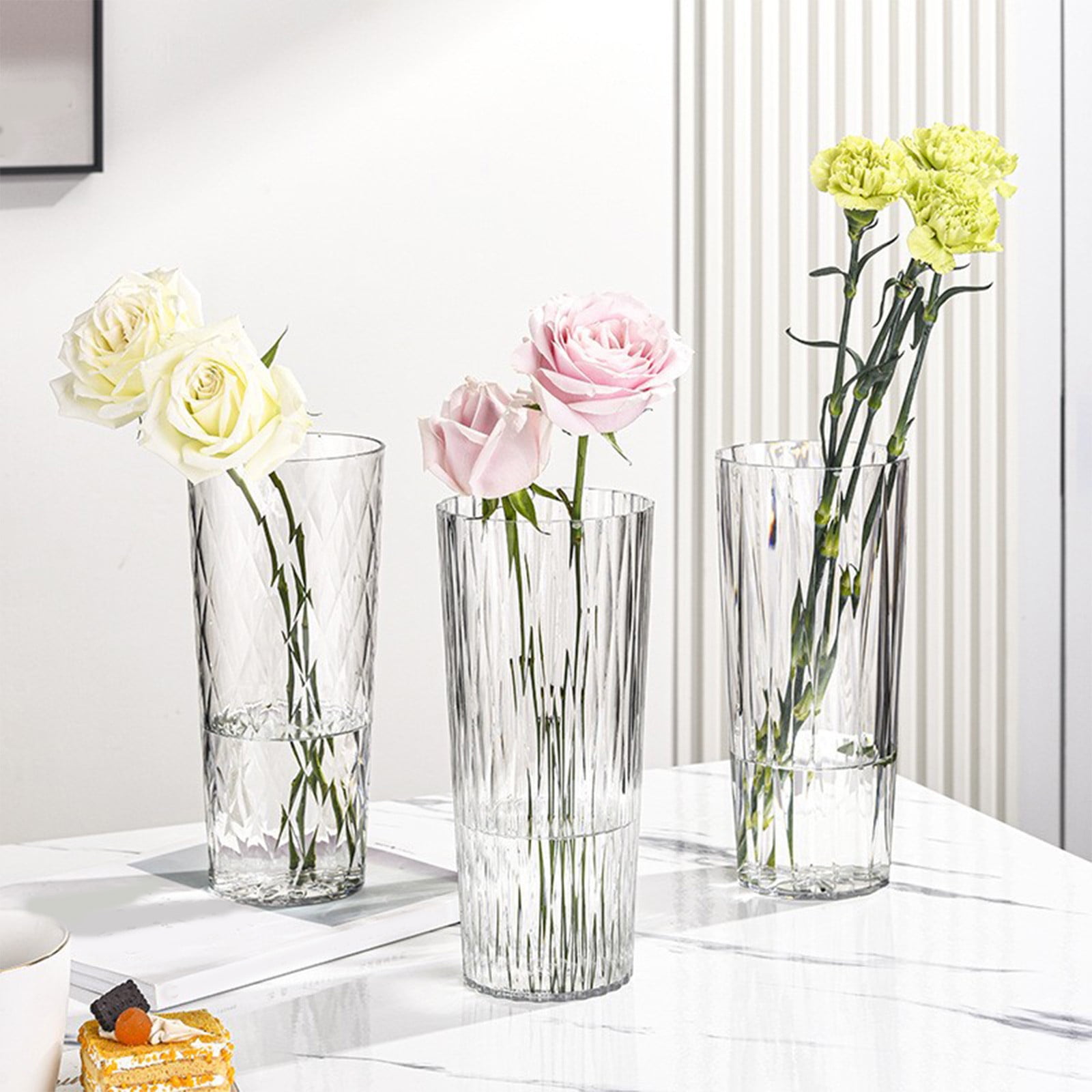 Wzzjkit Clear Plastic Vase, Home Decorative Flower Vase, Vases for Your ...