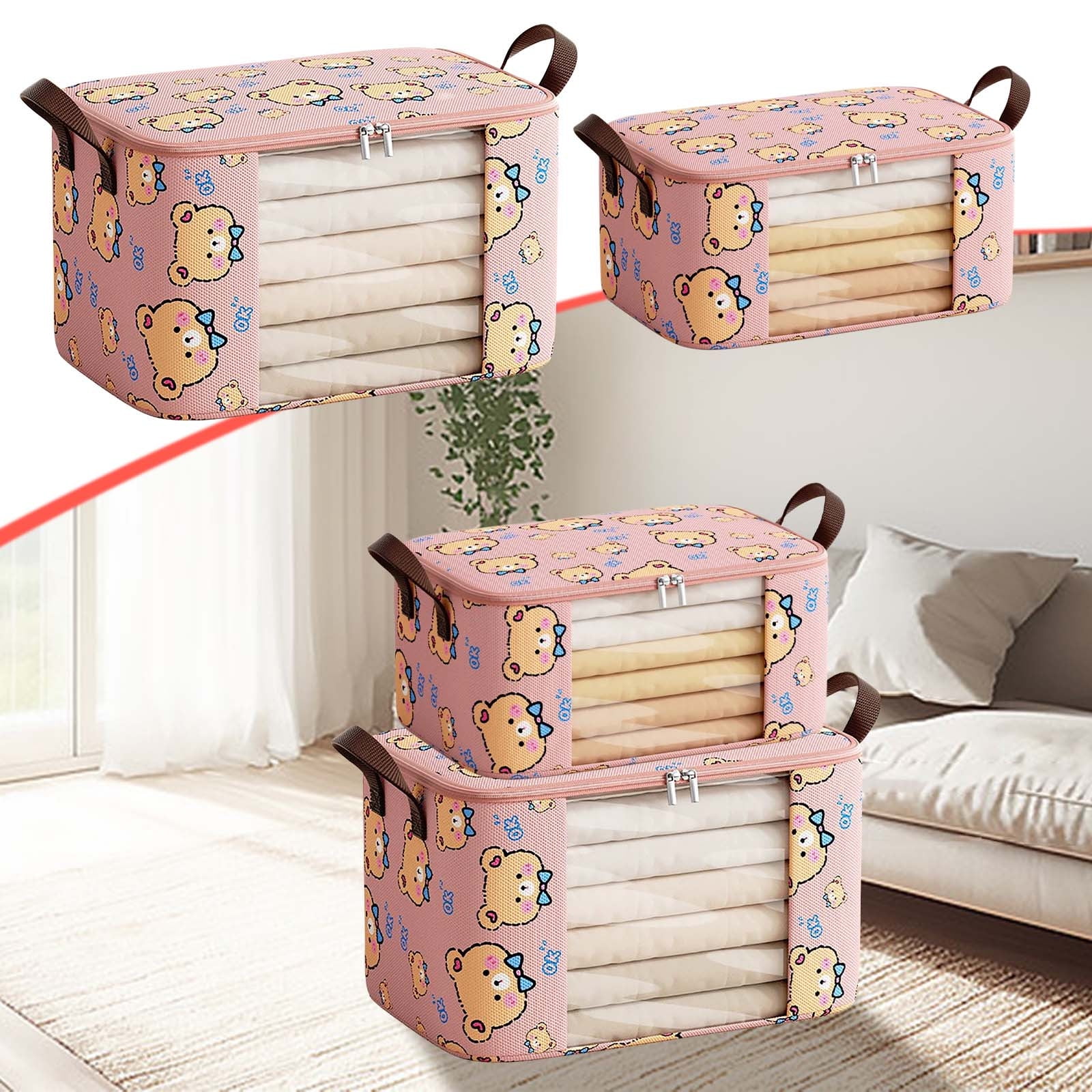 Wzzjkit Closet Storage Bins, Heavy Duty Clothing Storage Bags with ...