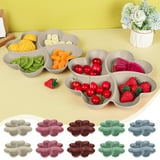 Wzzjkit Divided Plates for Adults Toddler, Un-breakable Plate Sectioned ...