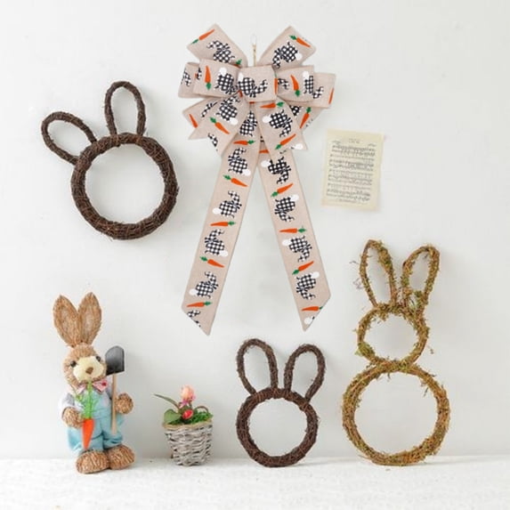 Wzzjkit Easter Decorations Rabbits Carrot Print Bow Holiday Party ...
