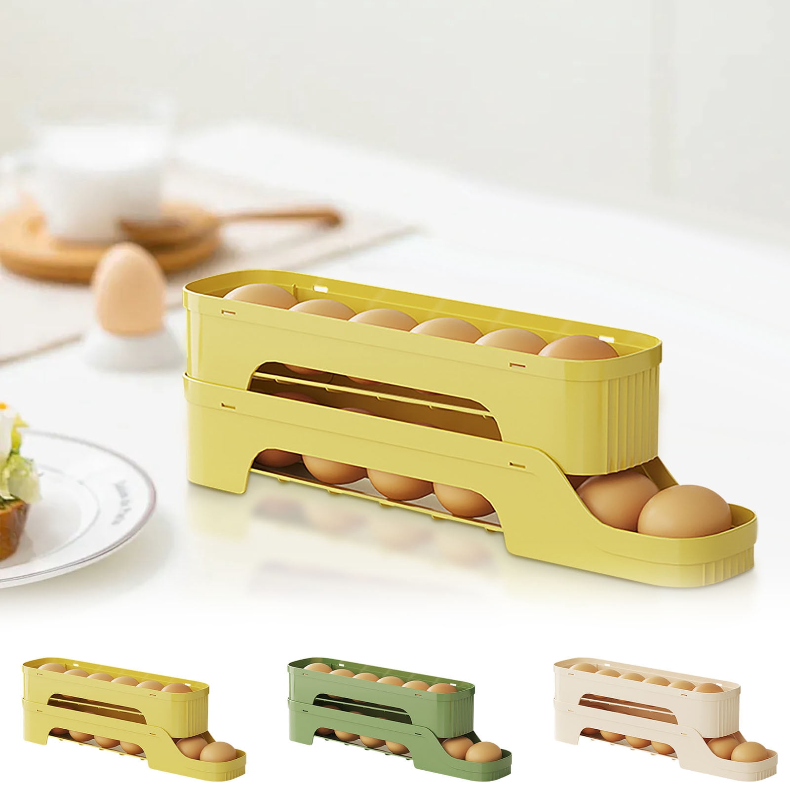 Wzzjkit Egg Holder for Fridge, Refrigerator Egg Rack Transparent ...