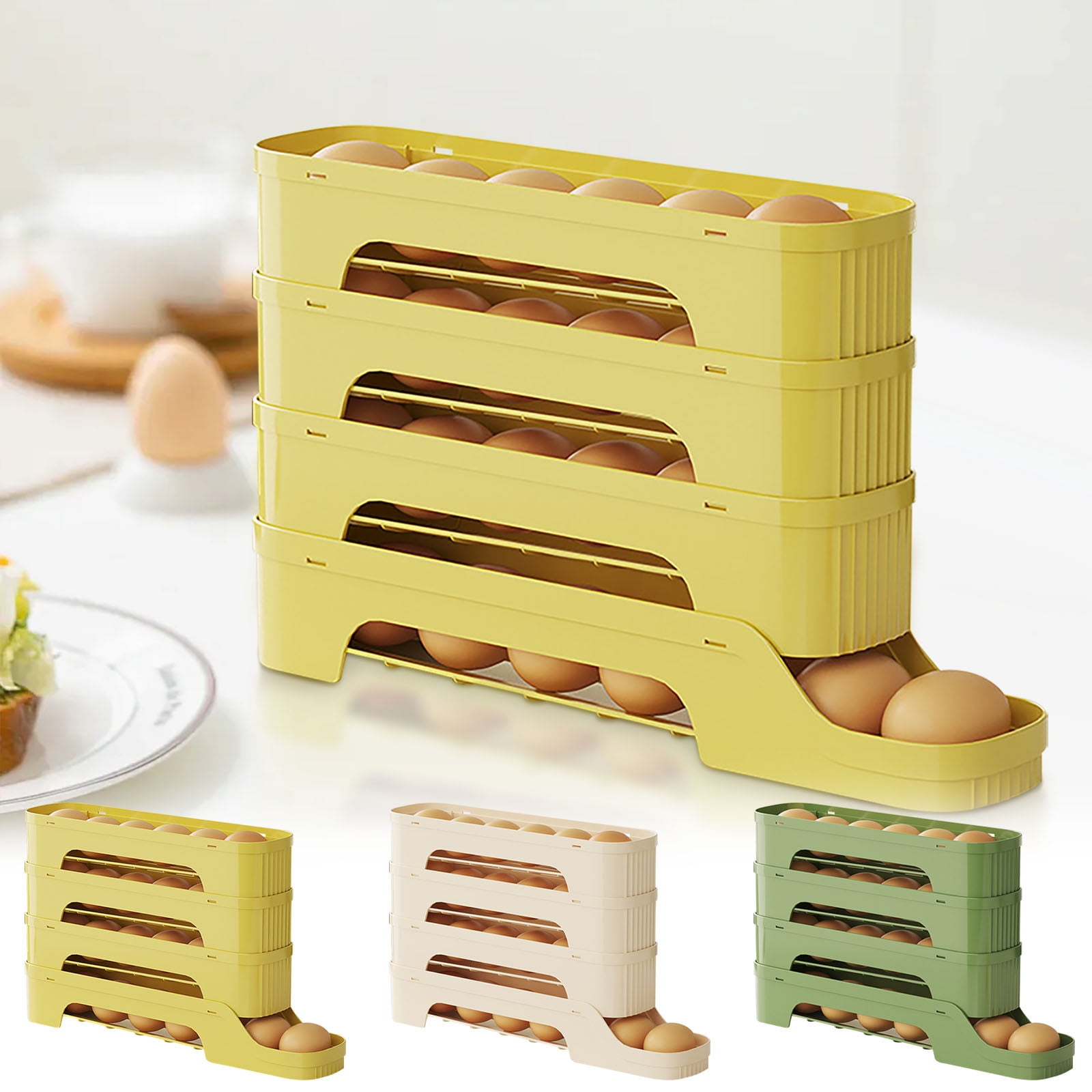 Wzzjkit Egg Holder for Fridge, Refrigerator Egg Rack Transparent ...