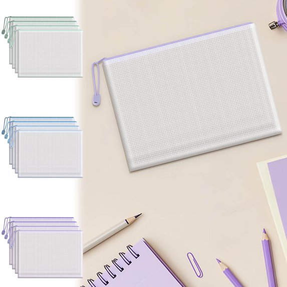 Wzzjkit File Folders A4 File Bag Transparent Document Storage Bag ...