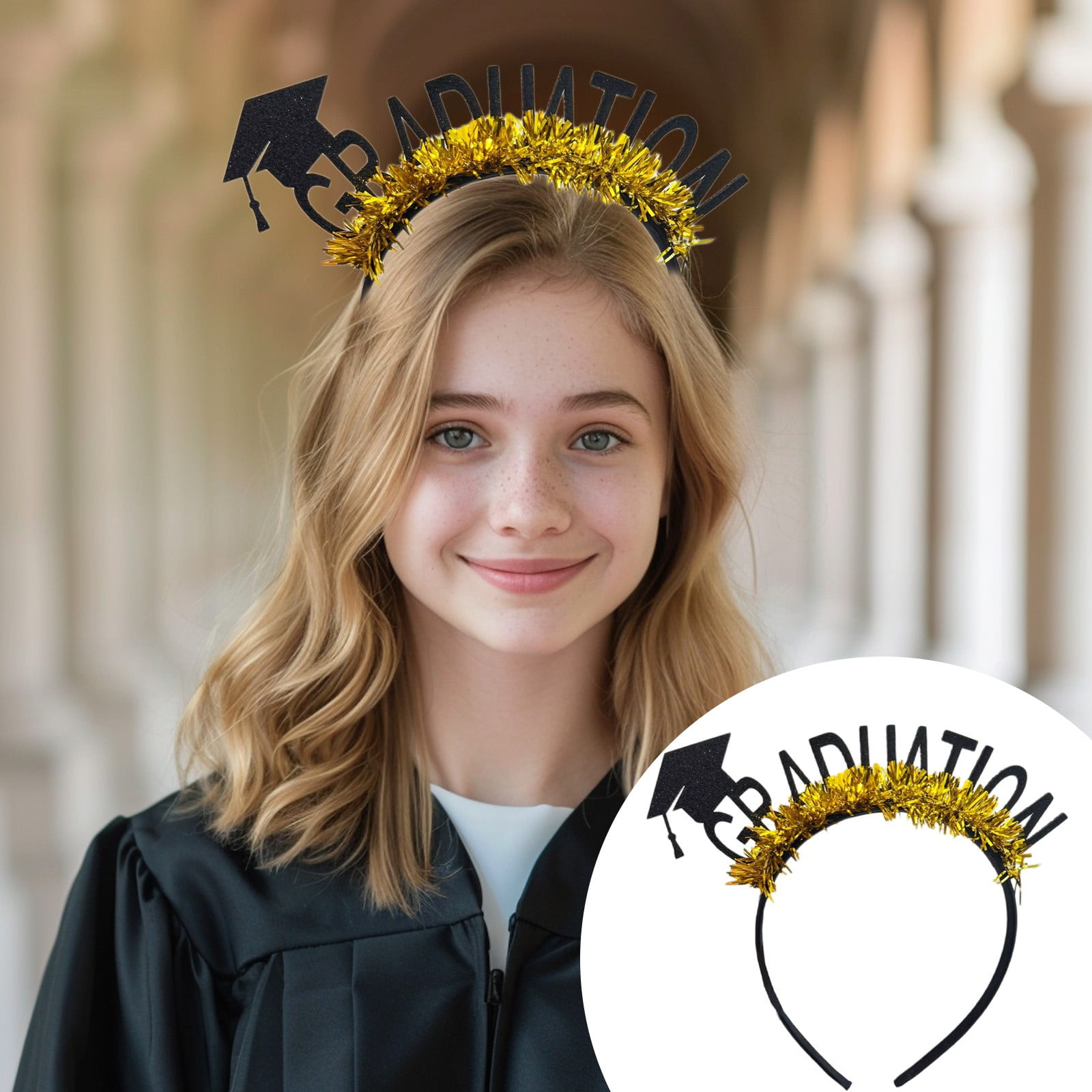 Wzzjkit Floral Graduation Cap Headband, Firm Fake Flower Hair Clip Grad ...