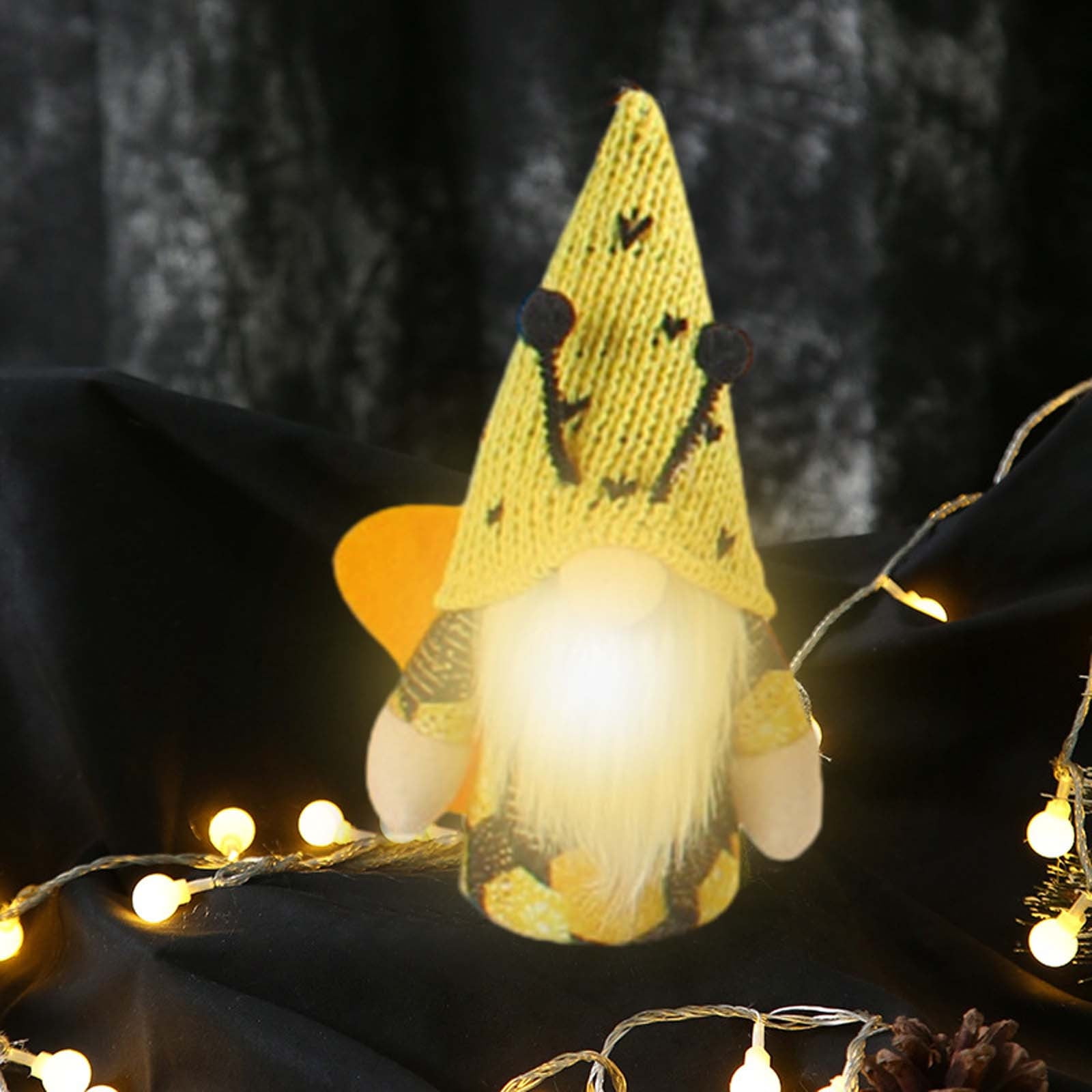 Wzzjkit Garden Gnomes Bee Festival Glowing Gnome with Led Light Garden ...