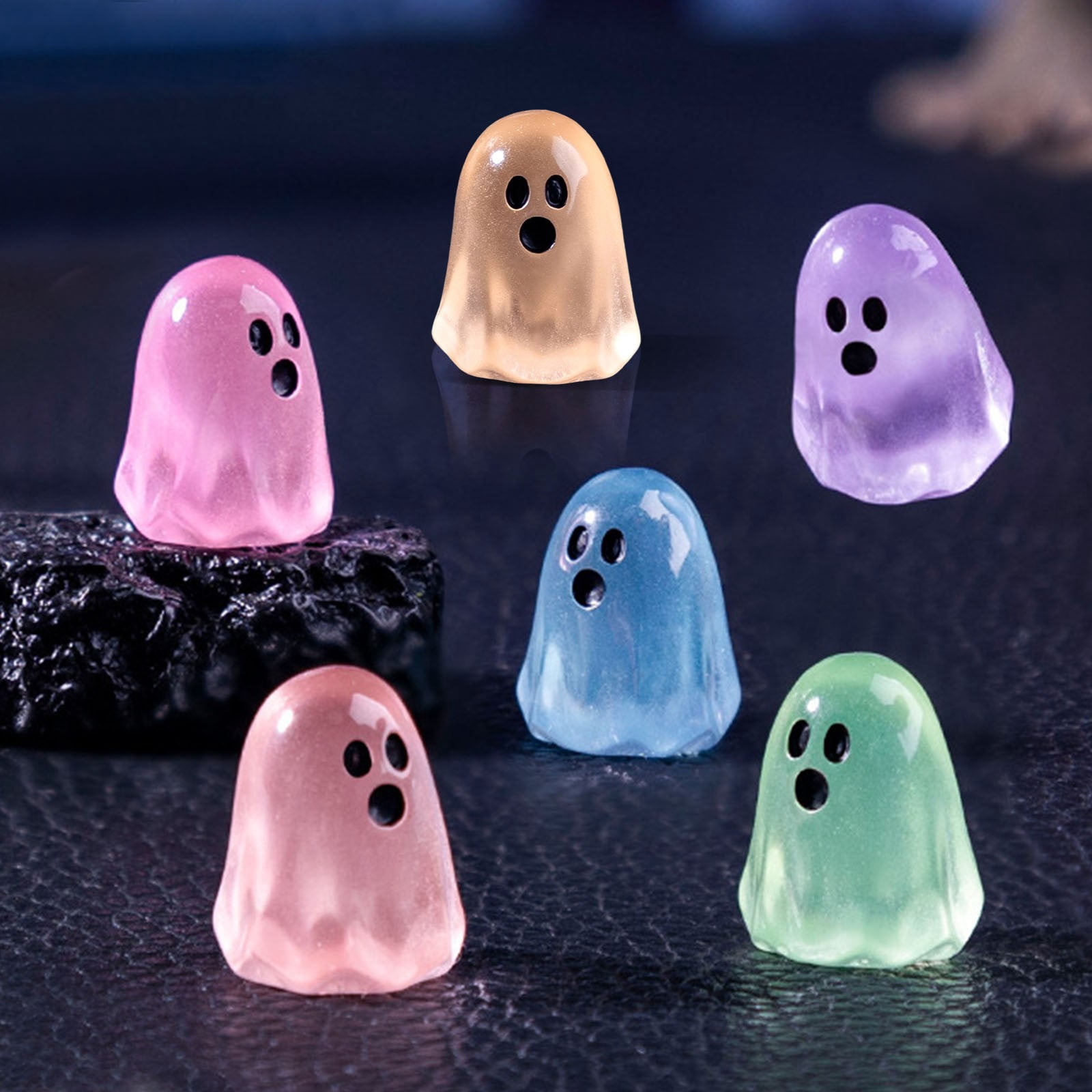 Wzzjkit Halloween Ghosts Mini Halloween Garden Figurines Cute Pumpkin ...