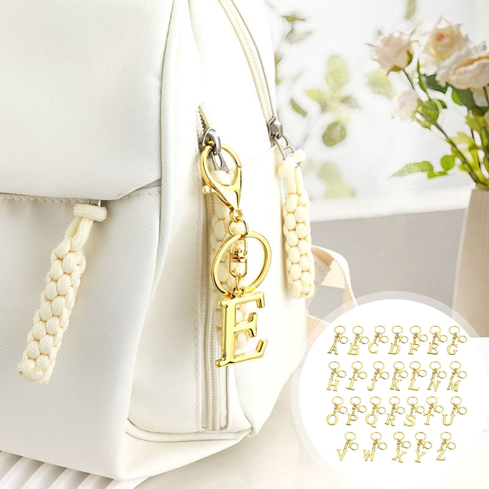 Wzzjkit Keychain for Women, Iron Gold Letters A to Z Key Chain Birthday ...