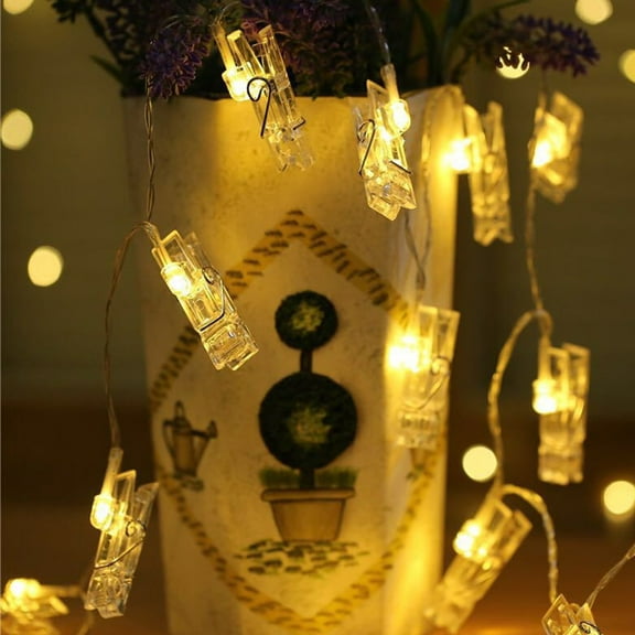 Perfect Holiday Photo Clip Light Silver Copper String Light - 15 LED w ...