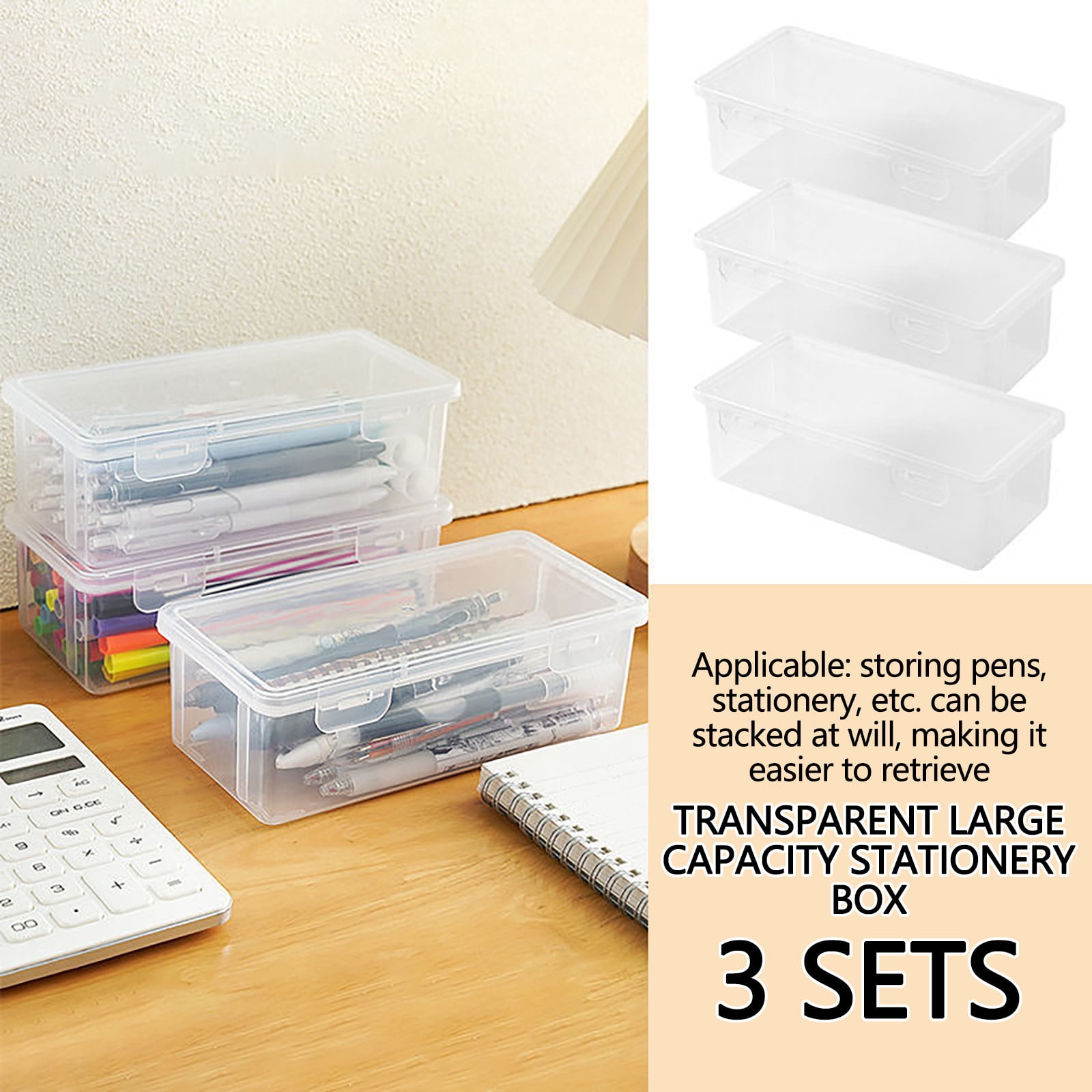 Wzzjkit Large Capacity Pencil Box, Office Supplies Storage Organizer ...
