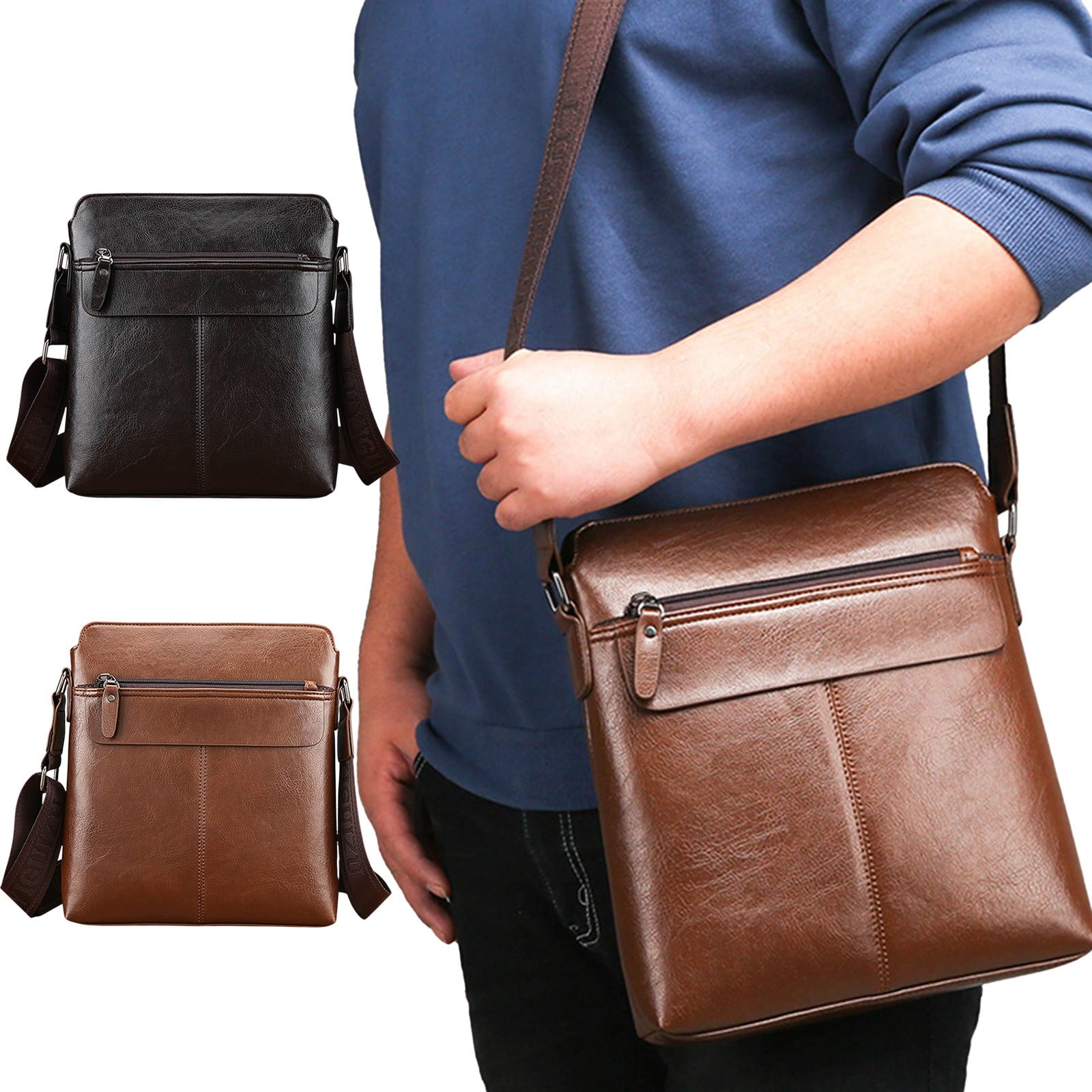 Wzzjkit Leather Crossbody Bag, Chest Bag Gifts for Women Men, Sling Bag ...