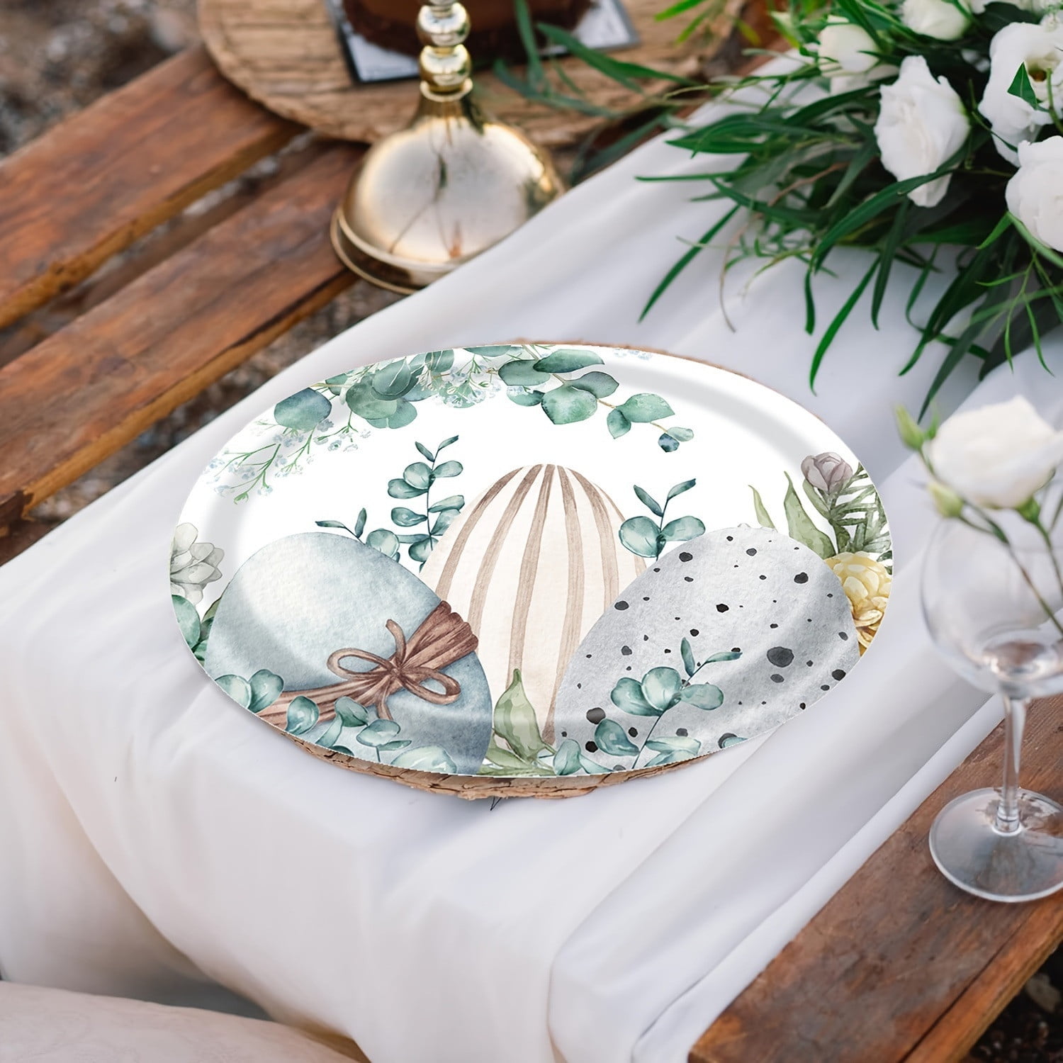 Wzzjkit Painted Paper Plates for Easter, Heavy Duty Disposable Plates ...