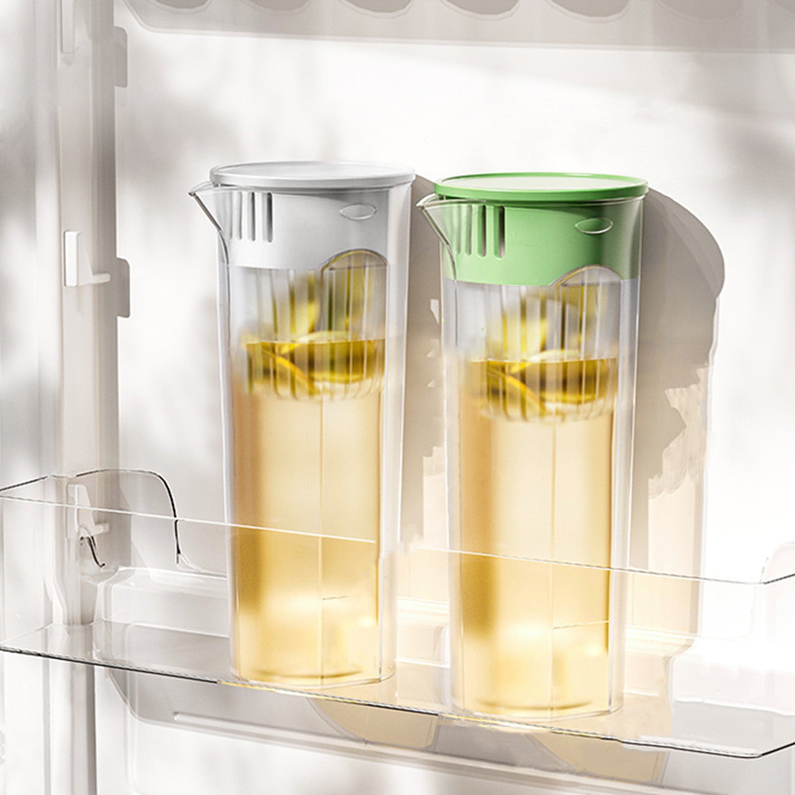 Wzzjkit Plastic Pitcher, Clear Water Pitcher with Lid, Fridge Jug ...