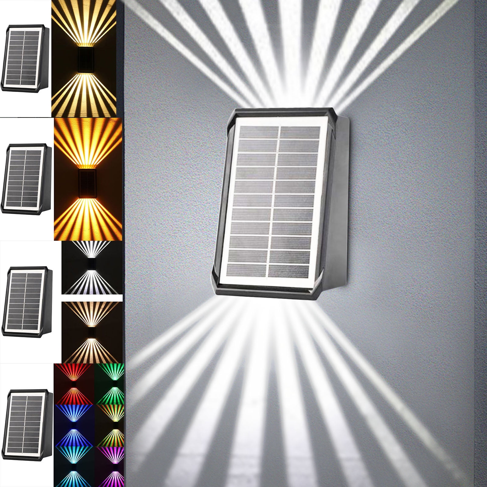 Wzzjkit Solar Wall Lights Outdoor, Solar Wall Sconce Lights Outdoor ...