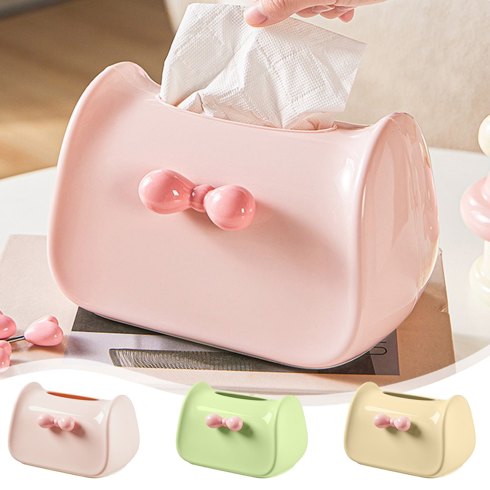 Wzzjkit Tissue Box Cover, Bathroom Desktop Pull Out Box Multi Functional Tissue Box Toilet Paper ...