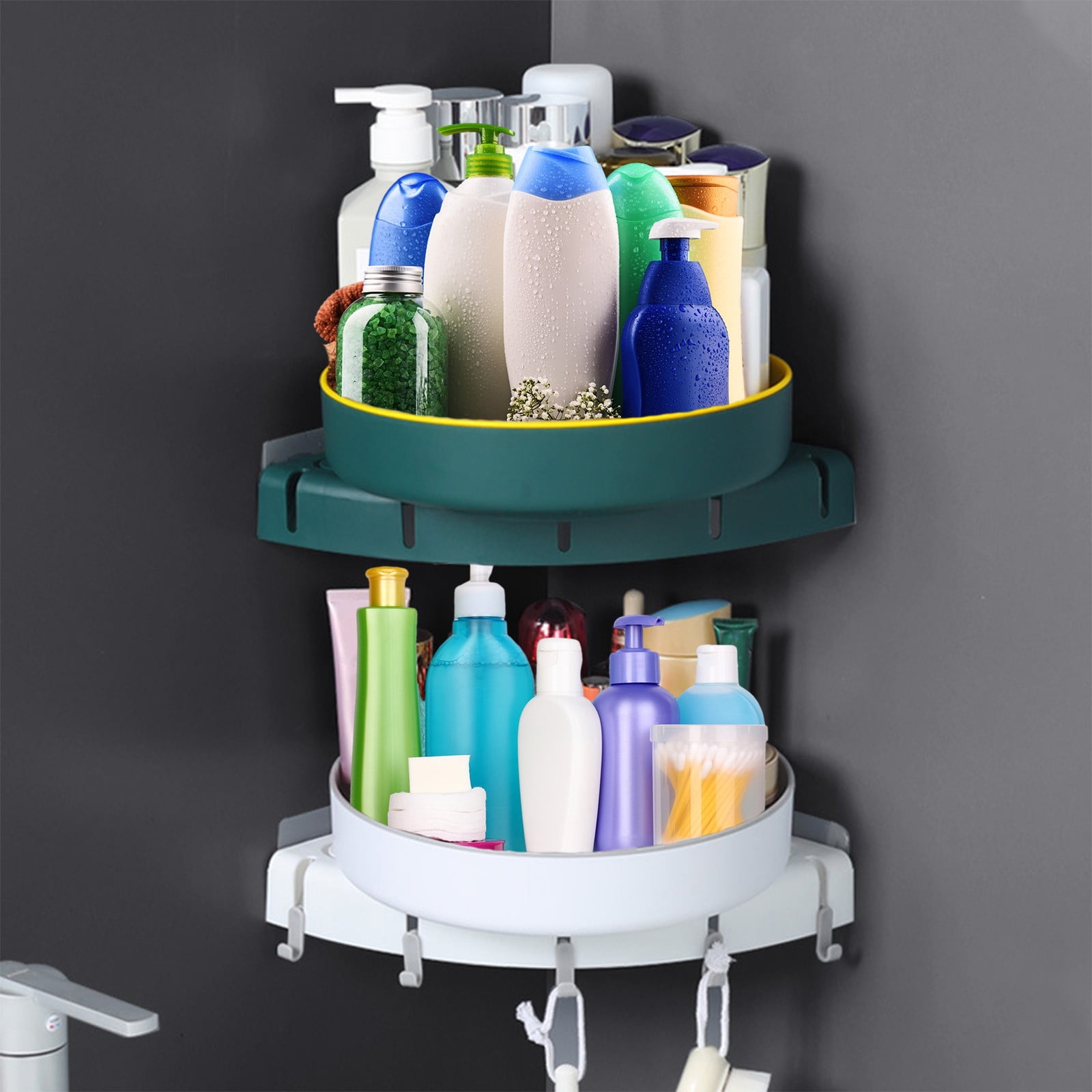 Wzzjkit Utensil Round Rotating Turntable Organizer Container Bins Wall ...