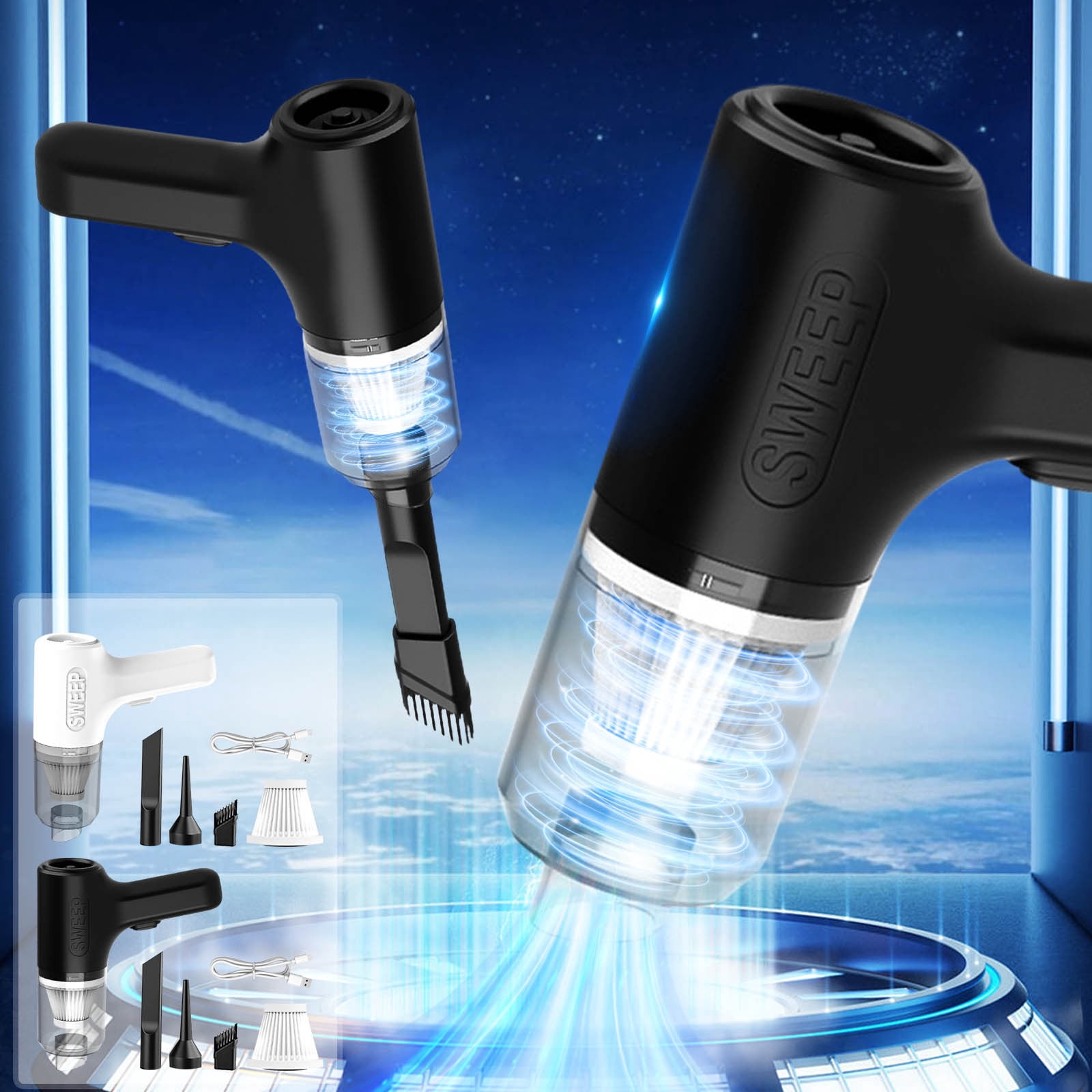 Wzzjkit Vacuum Cleaners for Home, Powerful Suction Wireless Handheld ...
