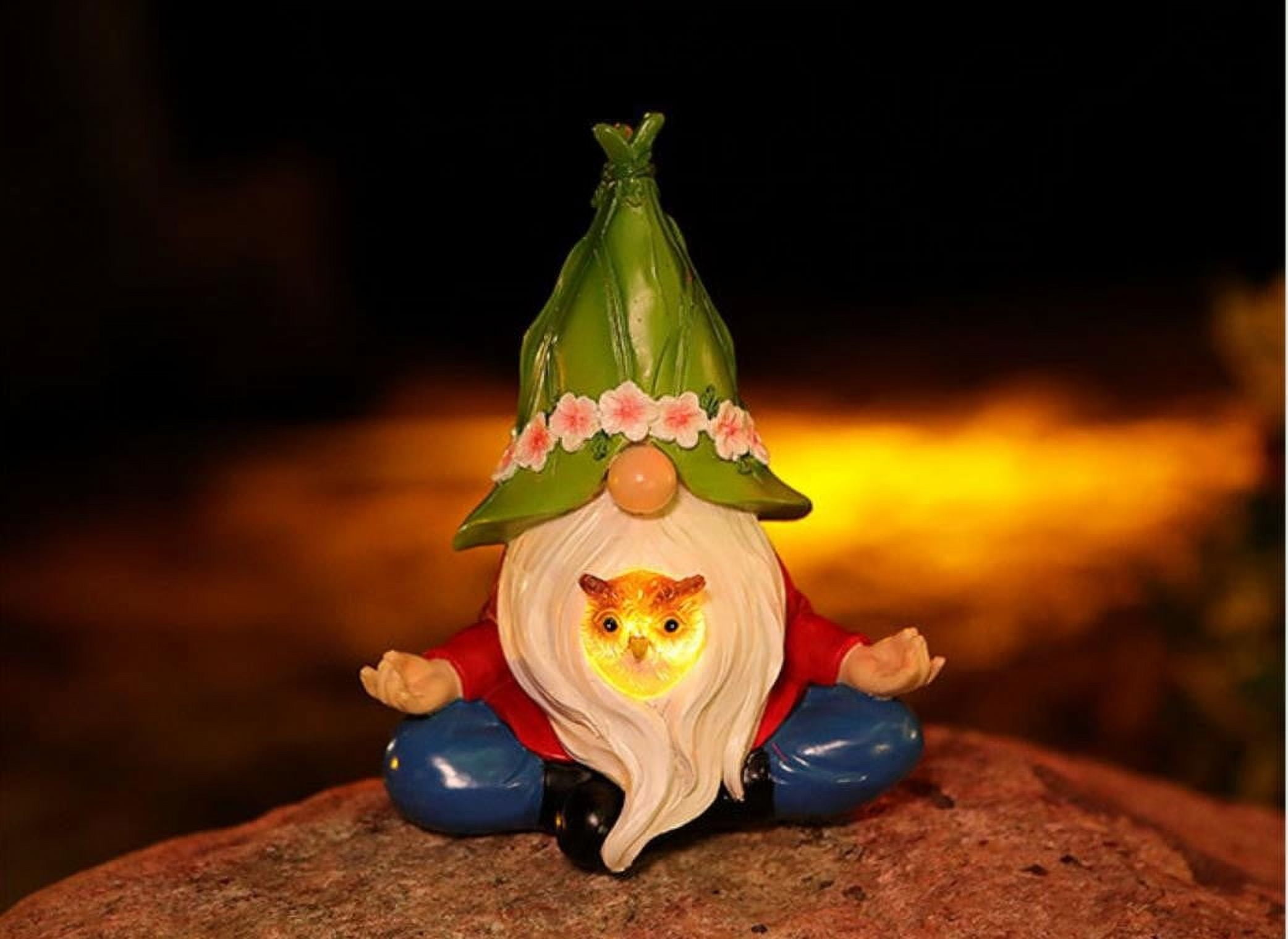 Wzzjkit White Bearded Garden Gnomes Solar Light Collectible Figurines ...