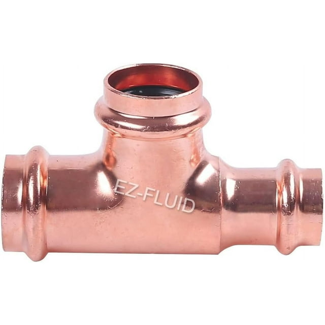 X 1/2" X 1/2" Heavy Duty Copper Press Reducing Tee Fitting,No Lead ...