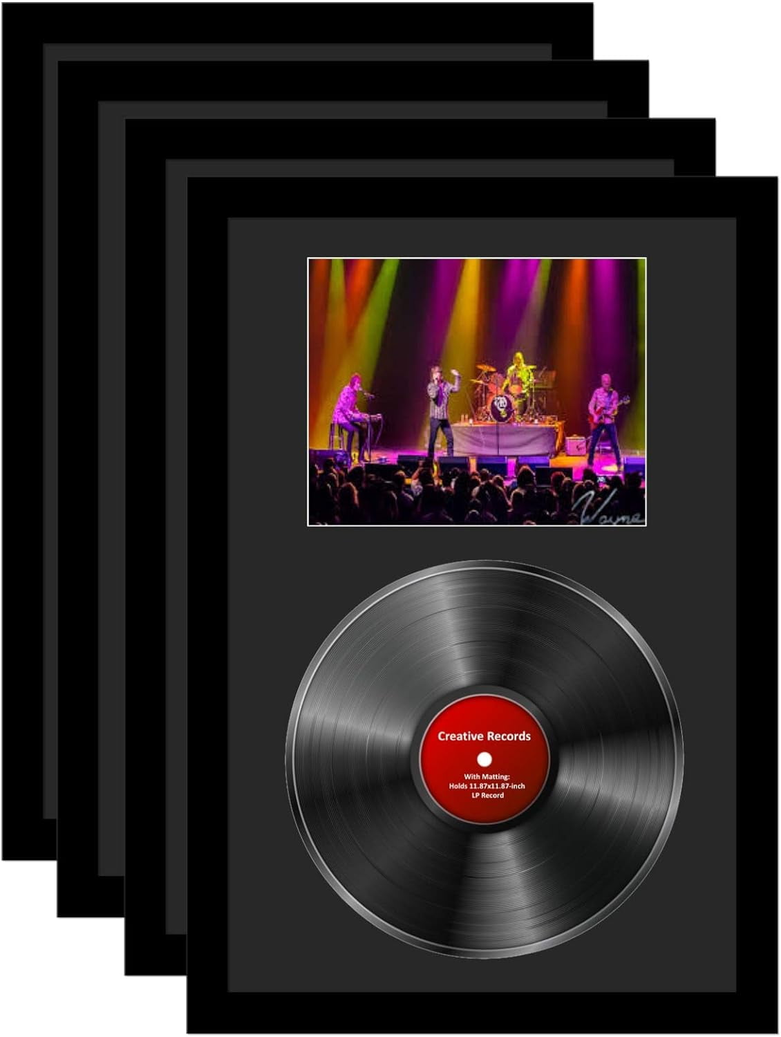 X 10" Photo Concert Frame With White Black Displays 33 Vinyl LP (Pack ...