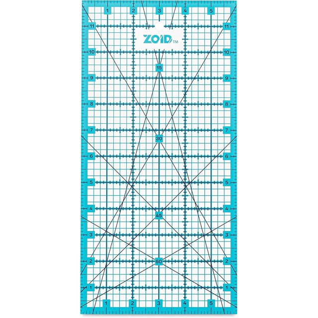 X 12" Ruler, Reversible Ruler For Measuring, Quilting Ruler, Slip ...