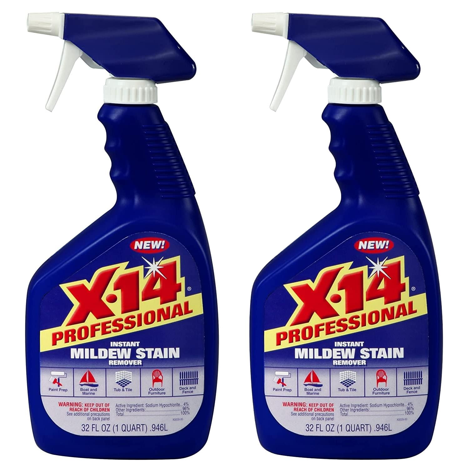 X-14 Professional Instant Mildew Stain Remover Bulk, [Non-Aerosol ...