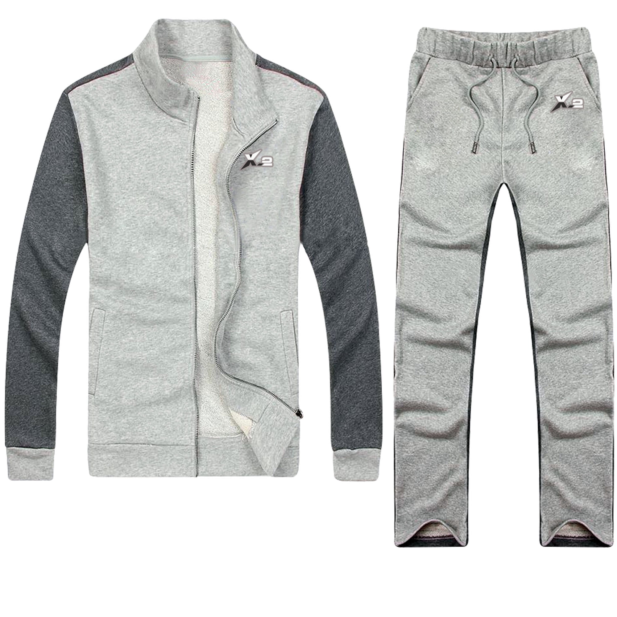 X-2 Men Athletic Tracksuits 2 Pieces Set Running Jogging Sweatsuit Full ...