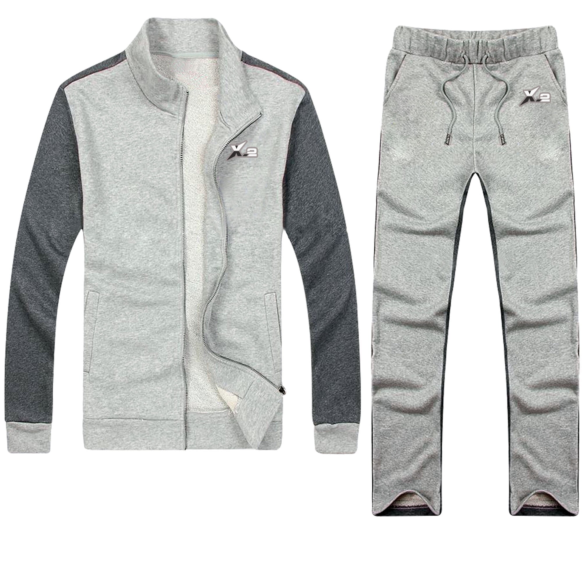 X-2 Men Athletic Tracksuits 2 Pieces Set Running Jogging Sweatsuit Full ...
