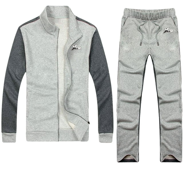 X-2 Men Athletic Tracksuits 2 Pieces Set Running Jogging Sweatsuit Full ...