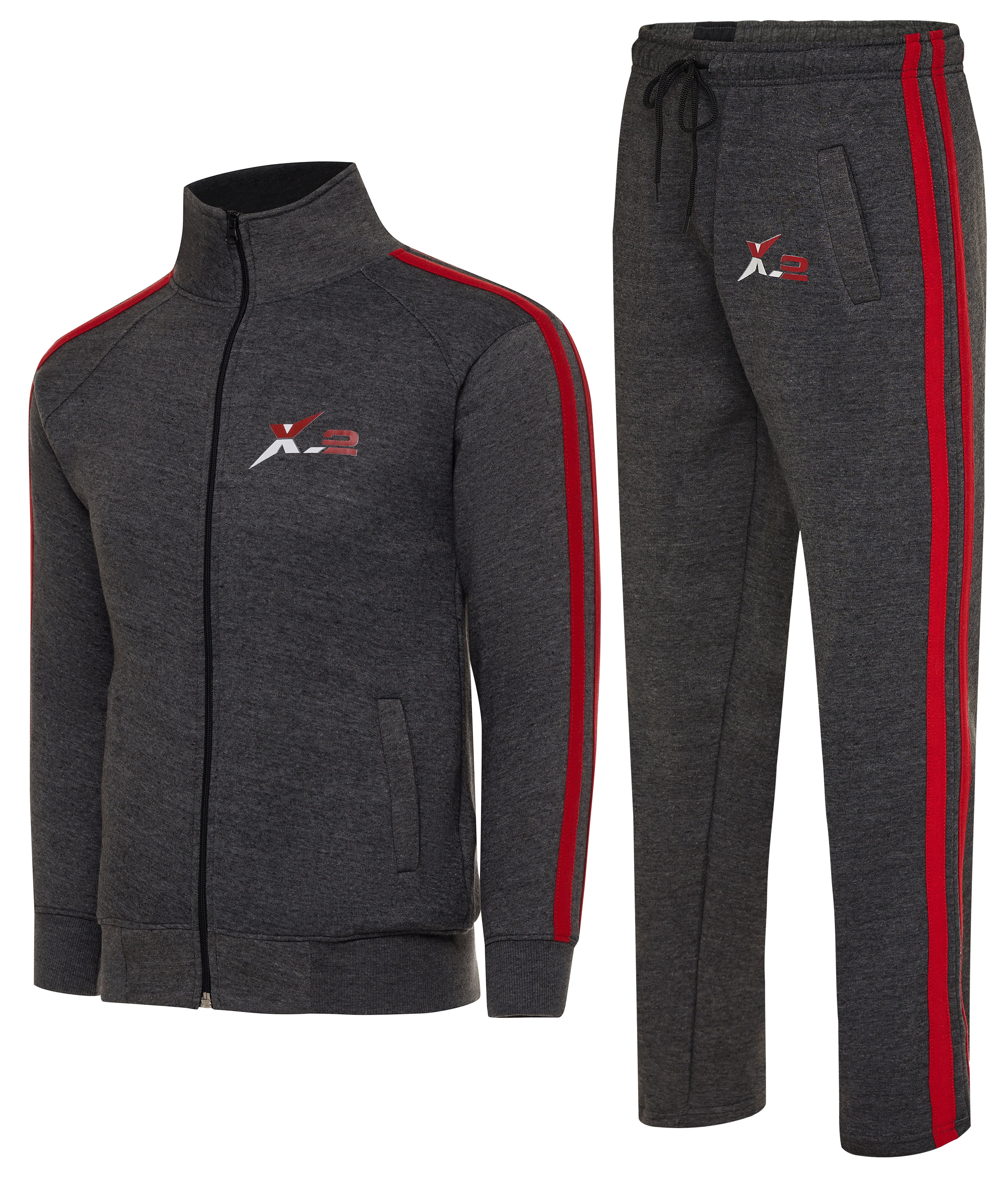 X-2 Men's Performance Tracksuit, Cotton Joggers Sweatsuit, Full Zip ...
