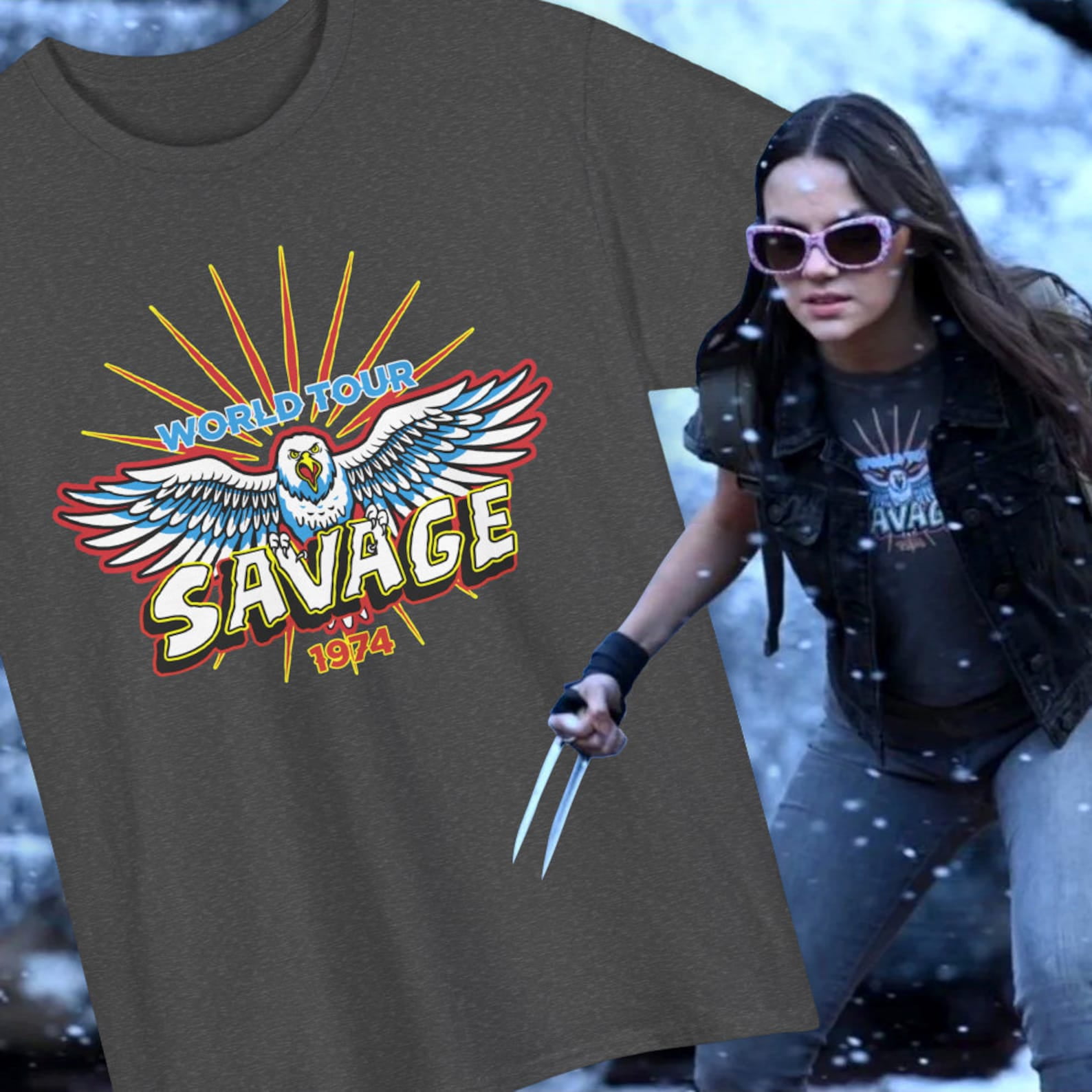 X-23 Cosplay Shirt Savage World Tour T-Shirt Deadpool and Wolverine ...
