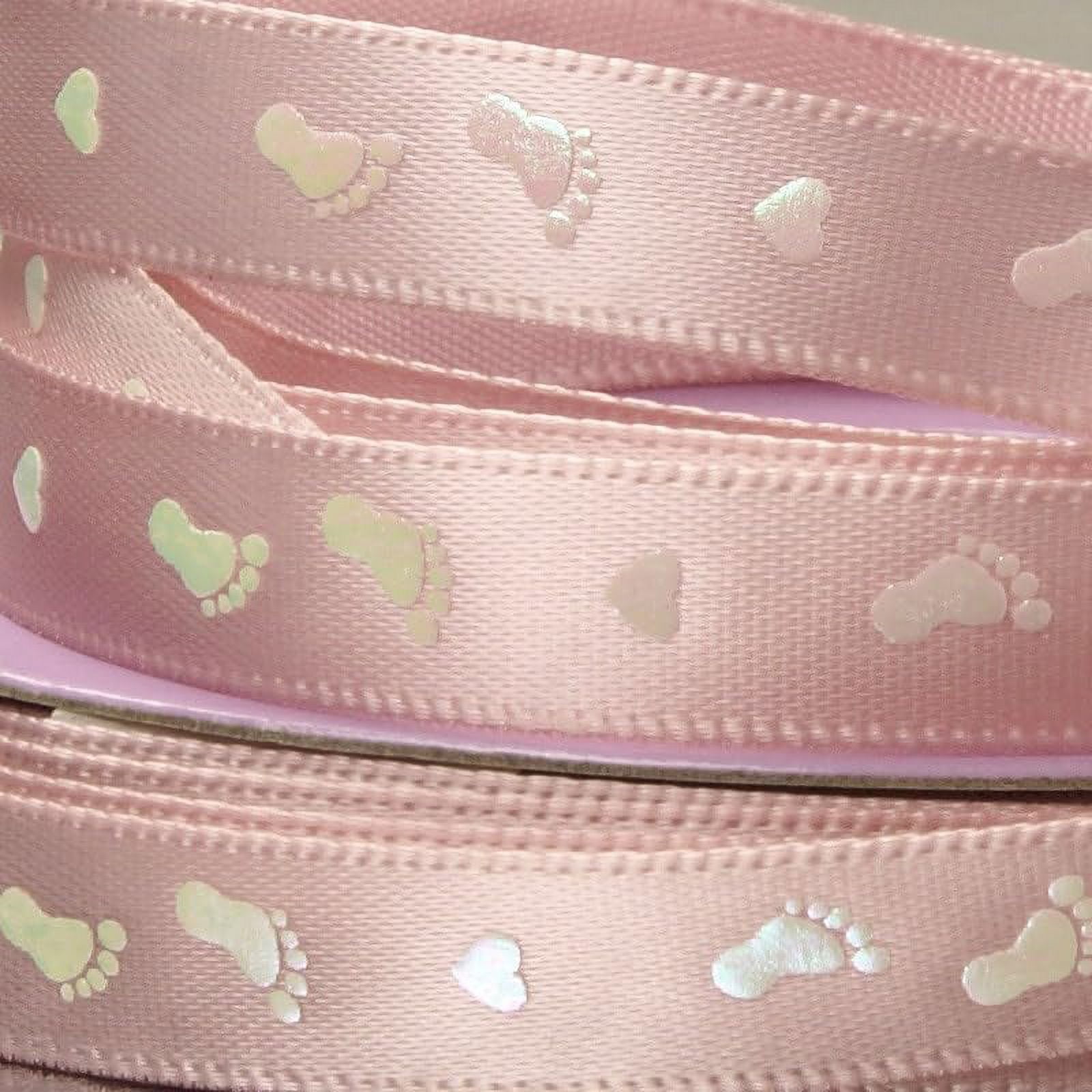 X 25 Yards Baby Girl Foot Print Ribbon - Walmart.com