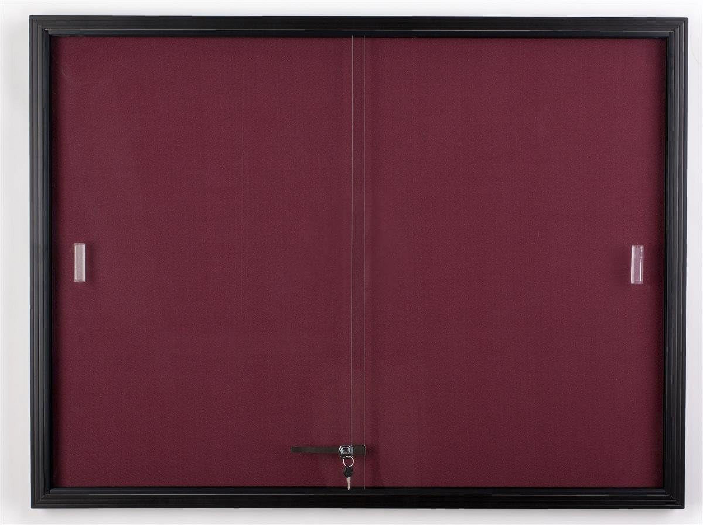 X 36" Fabric Tack Board With Locking Sliding Glass Door, 4' X 3' Wall ...