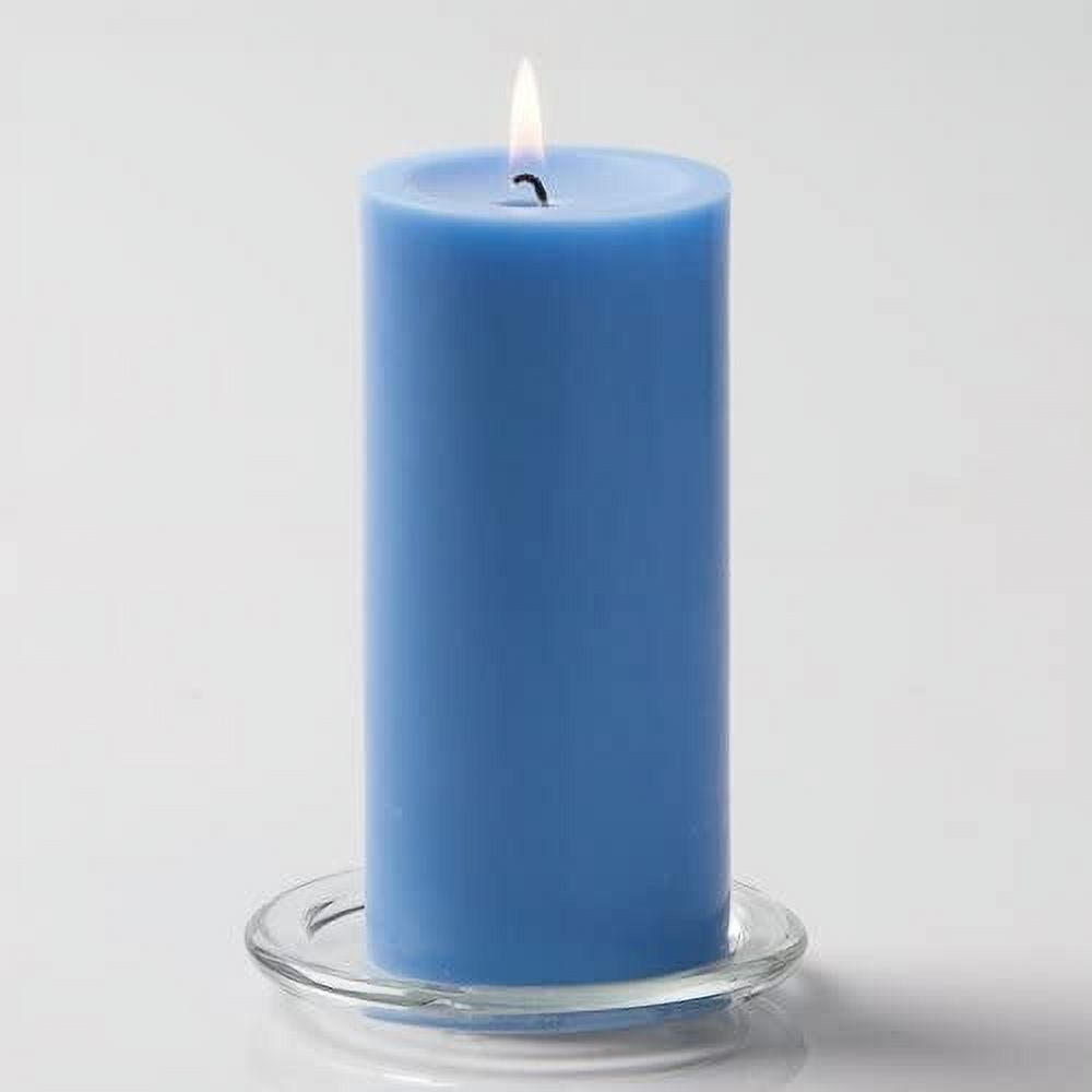 X 6" Hand Poured Light Blue Pillar Candle Set of 6 - Walmart.com