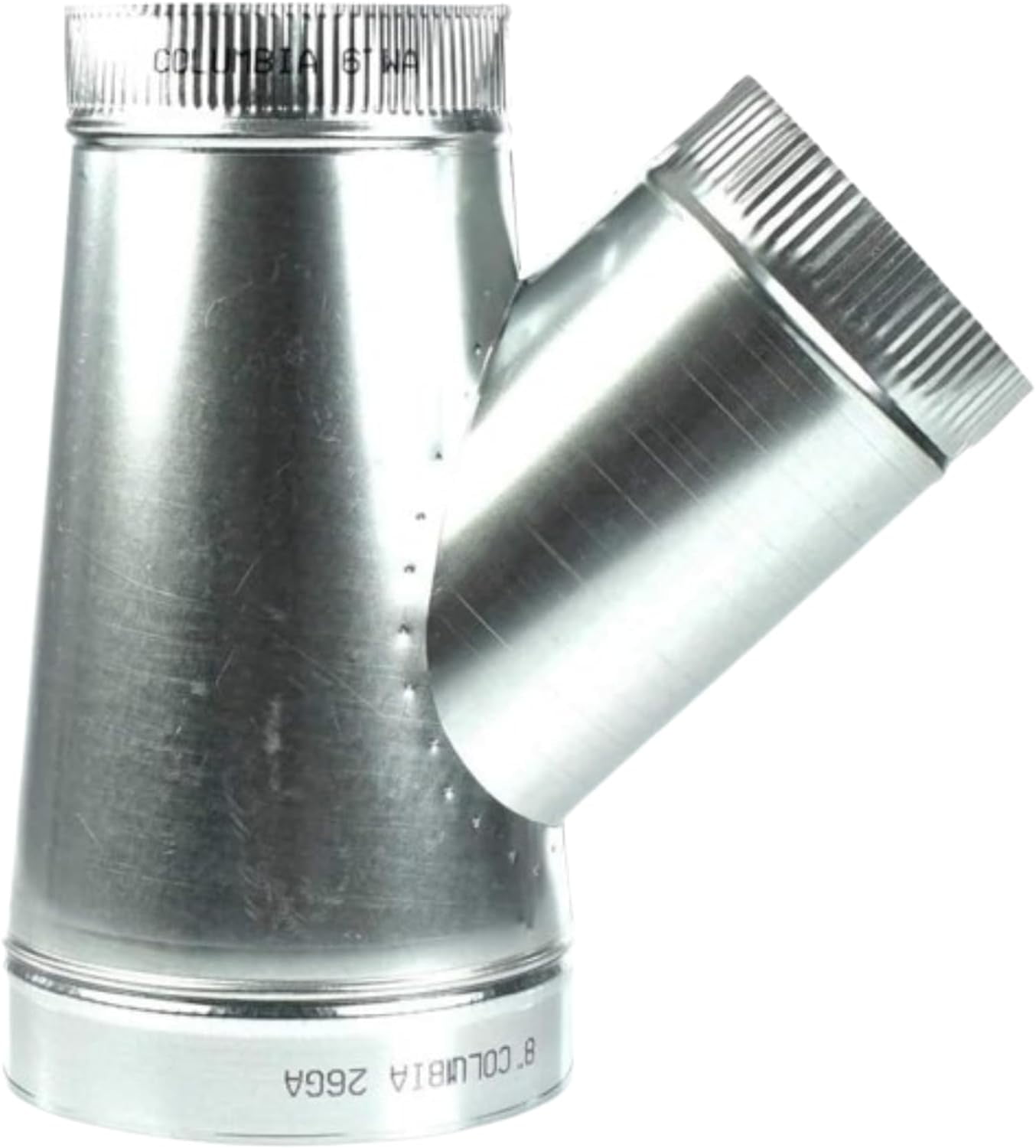 x 6" x 6" Duct Wye Branch HV Ductwork Duct Fittings - Galvanized Duct ...