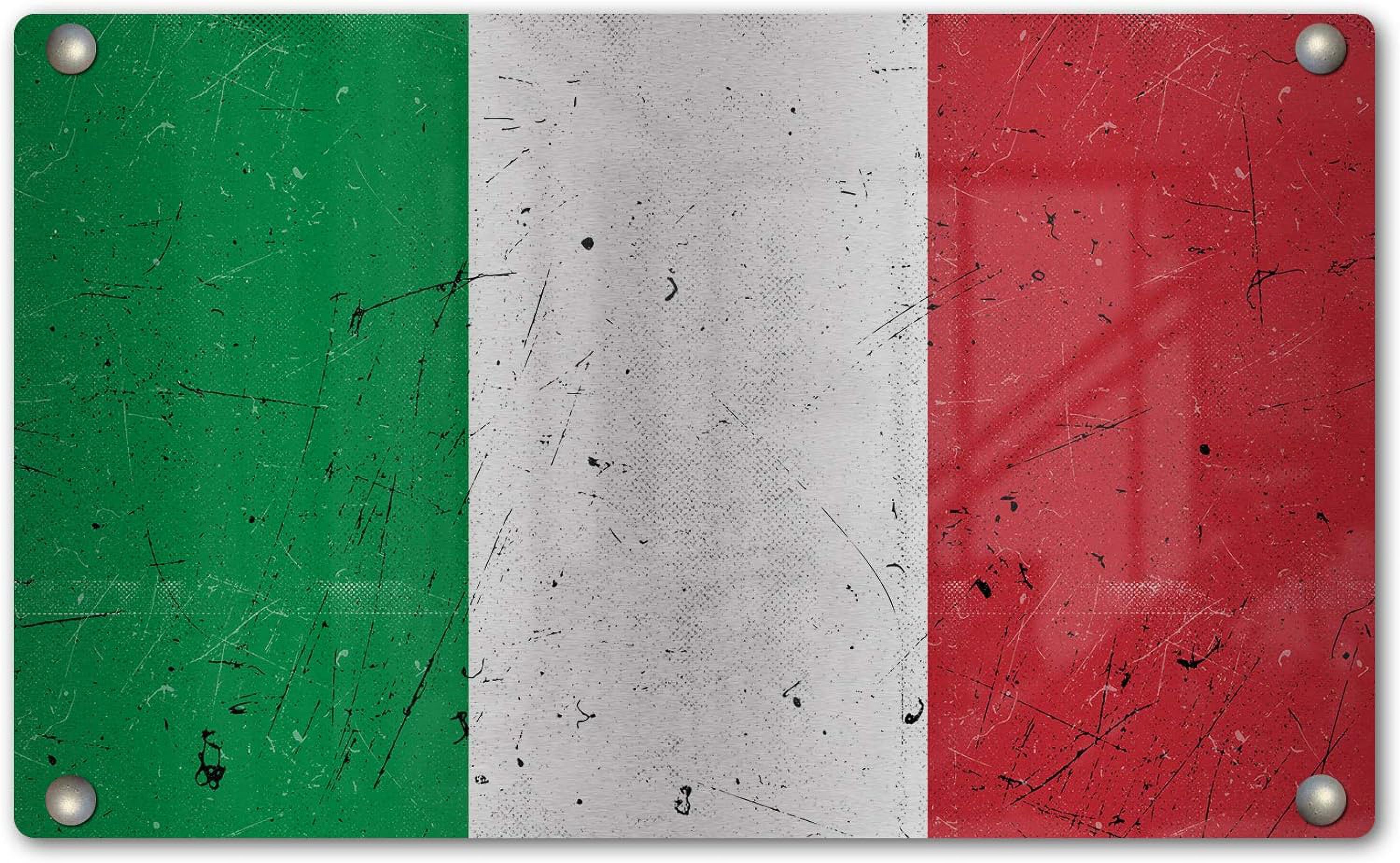 X 7.25" Rustic Italian Flag – Flag Of Italy Metal Art Wall Décor Gifts ...