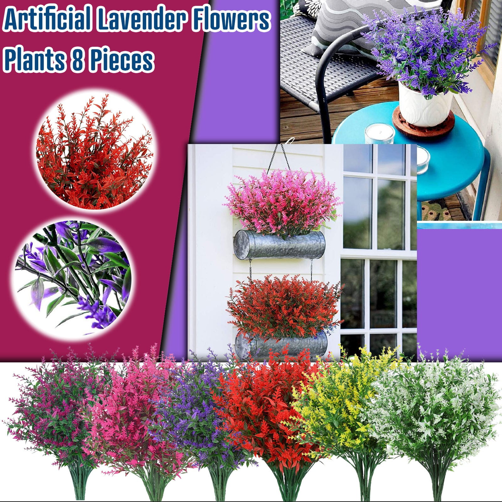 X Artificial Flower Bouquets Clearance! Fake Flowers 8 Bunches of ...