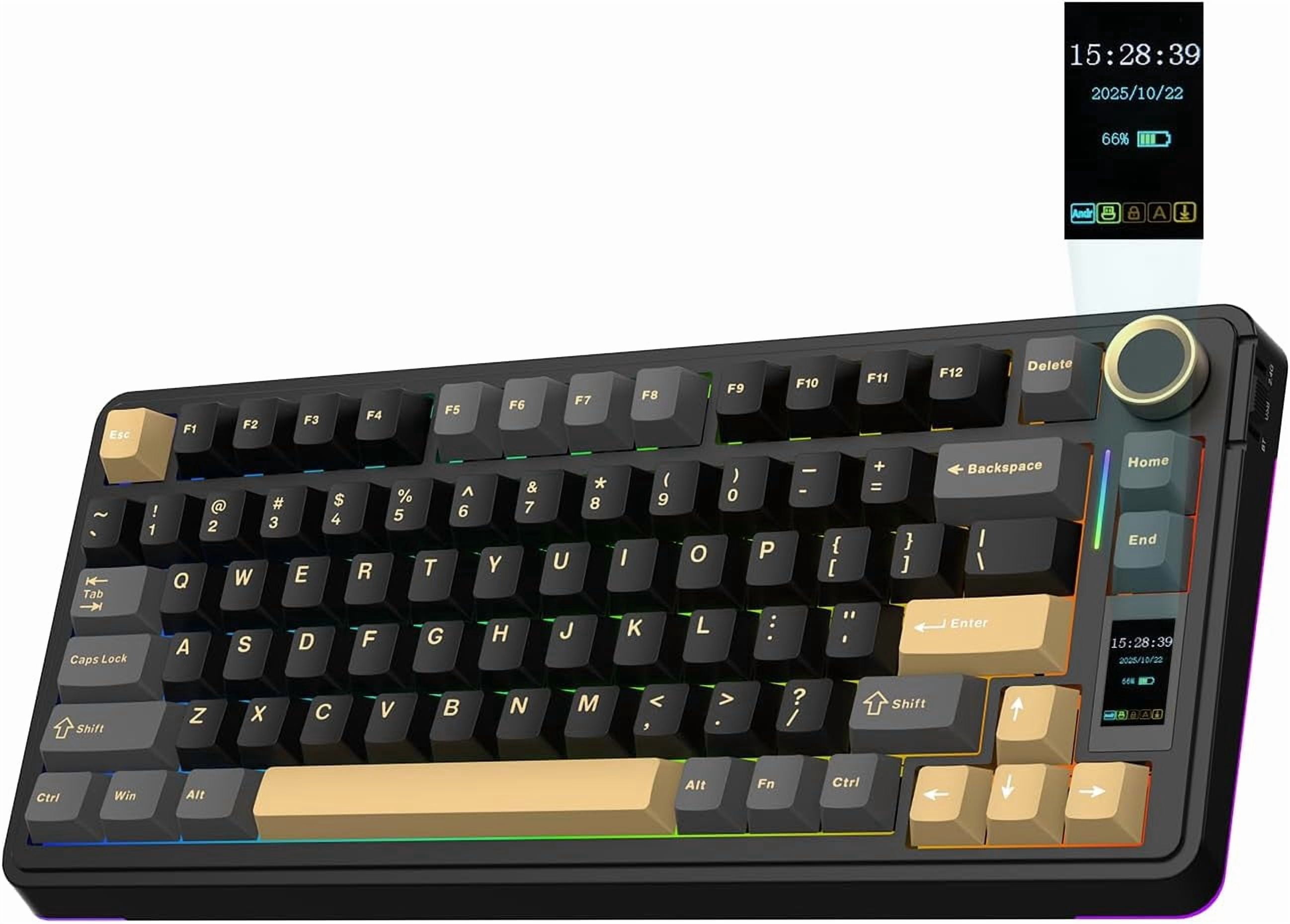 X Aula EA75 Gaming Keyboard with Screen & Knob, 5000mAh, Hot-Swap ...