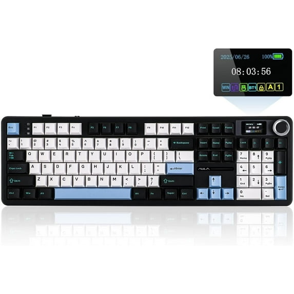 X Aula F108 Gaming Keyboard with Screen, 8000mAh , 104 Hot-Swappable ...