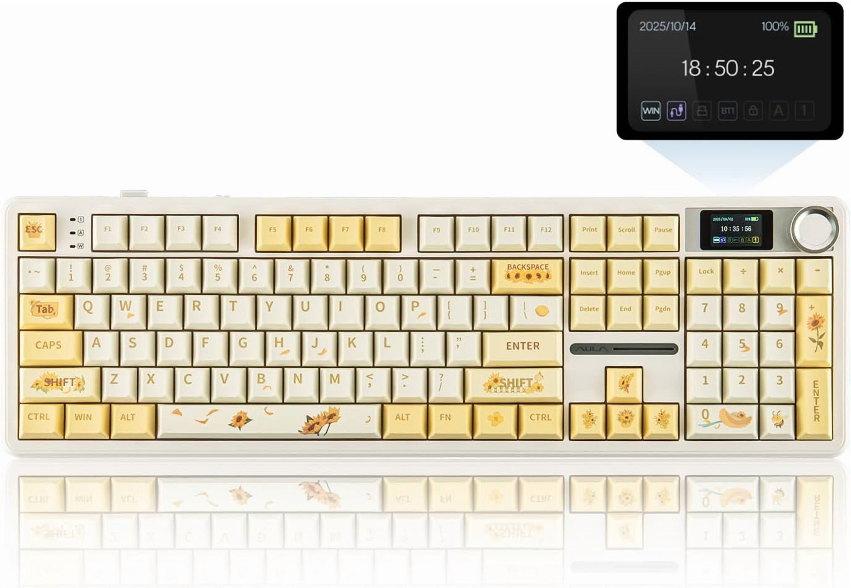 X Aula F108 Gaming Keyboard with Screen, 8000mAh , 104 Hot-Swappable ...