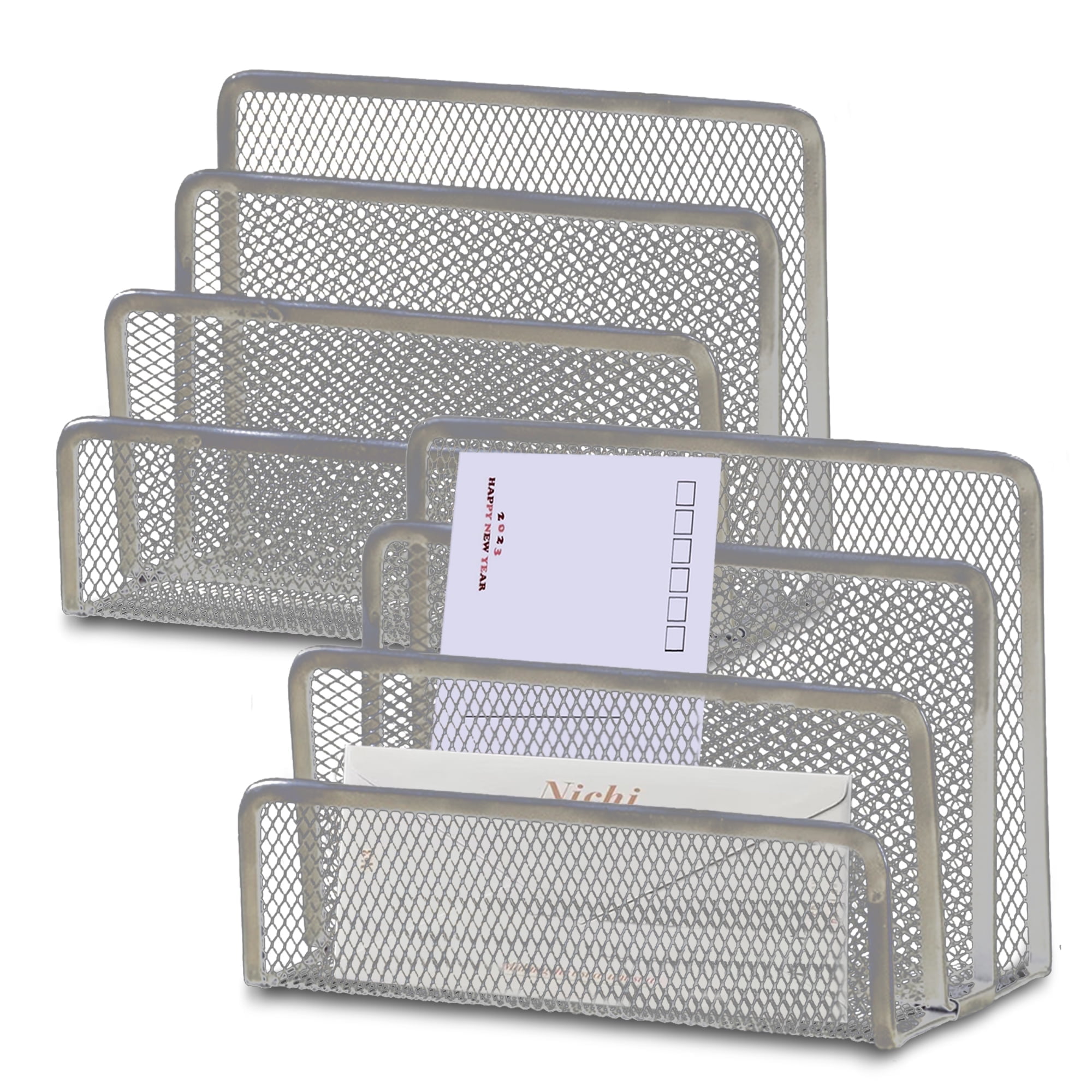 X BOARD Desk Mail Organizer, Metal Mesh Letter Holder File Sorter ...